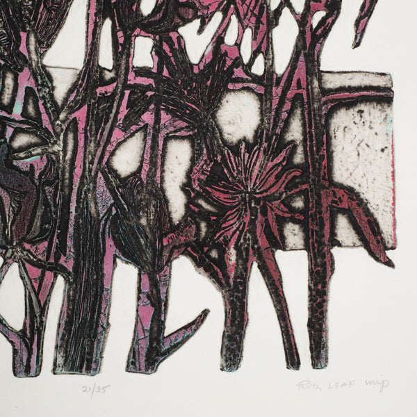 RUTH LEAF, GARDEN, EMBOSED SCREENPRINT, LIMITED EDITION ETCHING 21/35 SIGNED | S16 Home