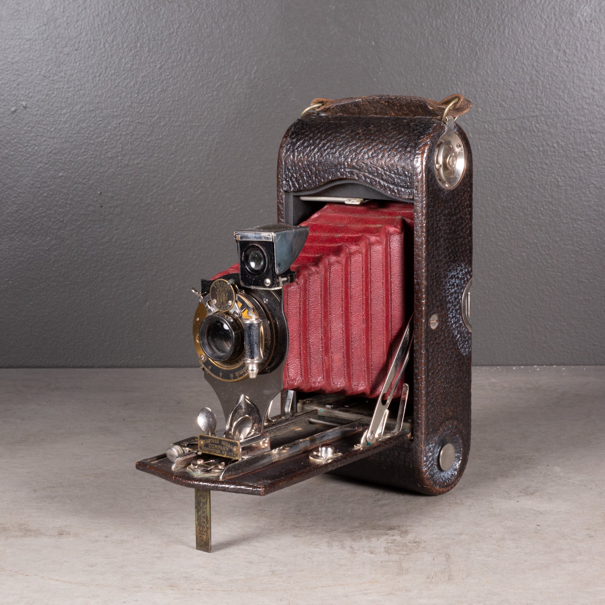 Large Antique Kodak No. 2C Folding Pocket Camera with Original Leather ...