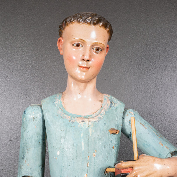 Large Early 19th c. Polychromed Mexican Hand Carved Wooden Santo c.1820 ...