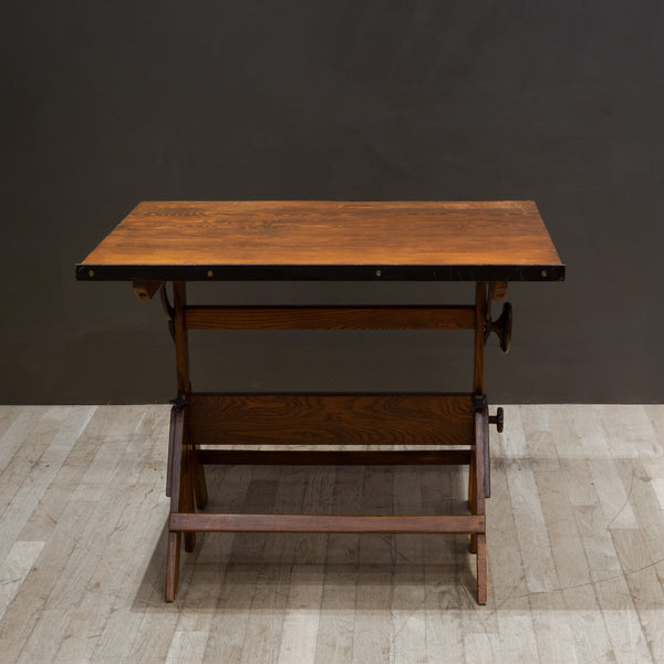 Antique Wood and Cast Iron Drafting Table c.1930 | S16 Home