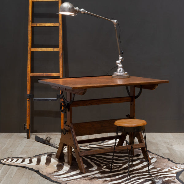 Antique Wood and Cast Iron Drafting Table c.1930 | S16 Home