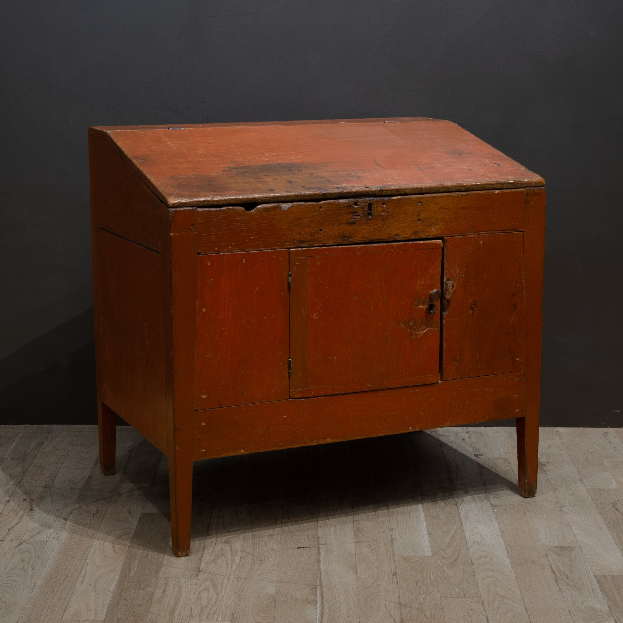 Early-Mid 19th c. Hand Painted Slant Cabinet c.1820-1840 | S16 Home
