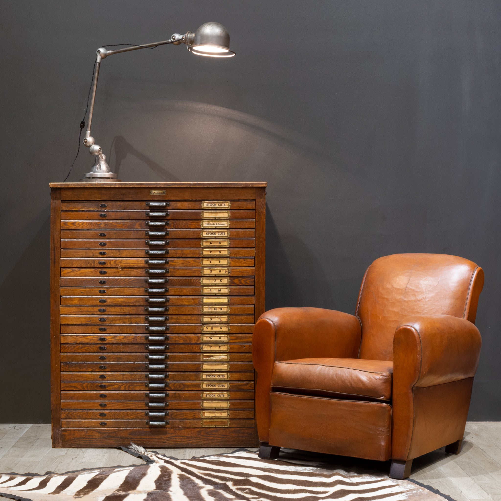 Antique Hamilton Industrial Typesetter's 24 Drawer Cabinet c.1920-1930 ...