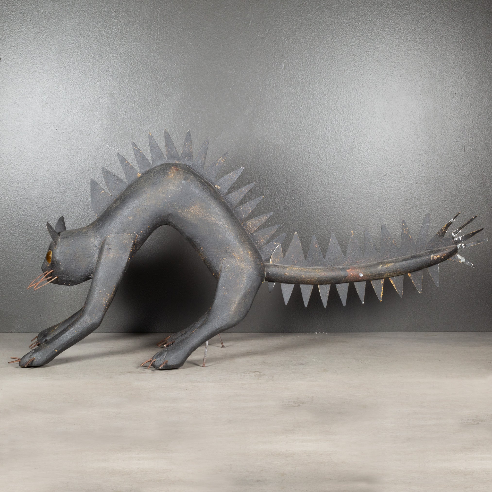 Handmade Folk Art Cat Sculpture c.1940-1960 | S16 Home