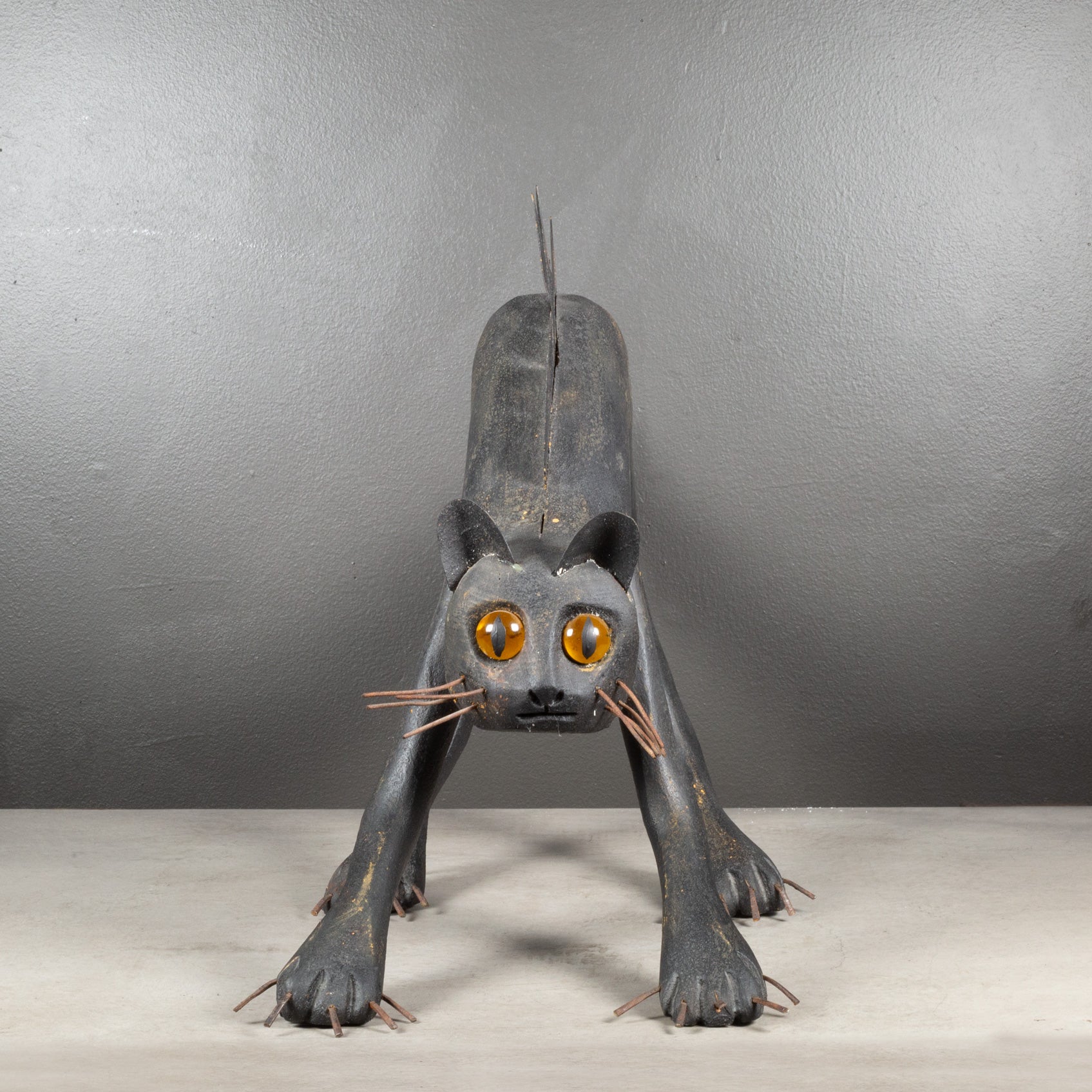 Handmade Folk Art Cat Sculpture c.1940-1960 | S16 Home