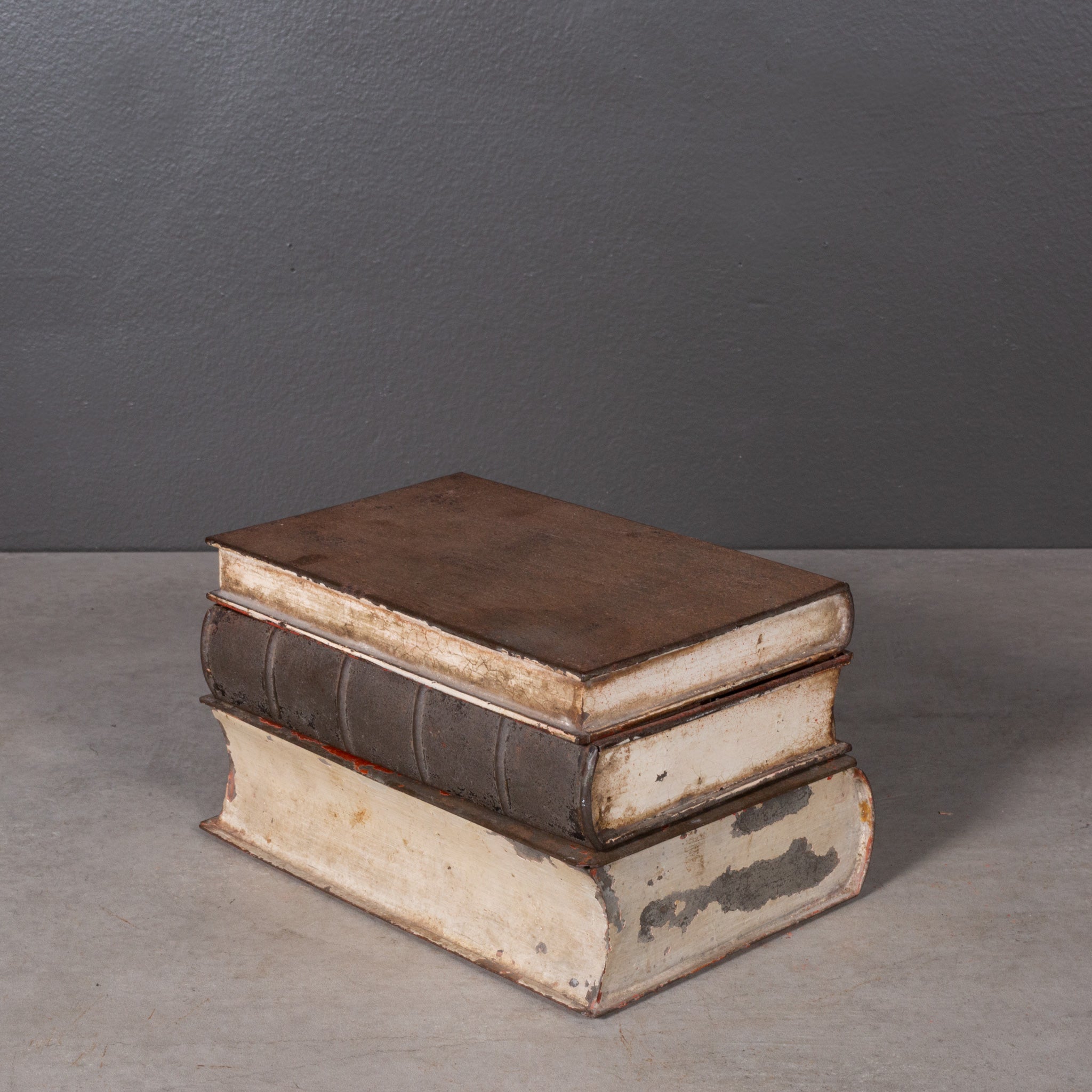 Antique Distressed Metal Faux Books with Travel Ink Well c.1900-1920 ...