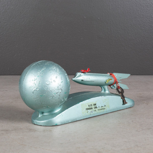 Mid-century Strato Moon Rocket Mechanical Bank c.1950 | S16 Home