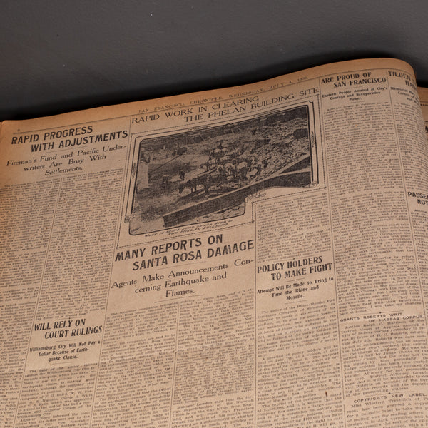 Large San Francisco Chronicle Bound Newspaper Book c.1906 – S16 Home