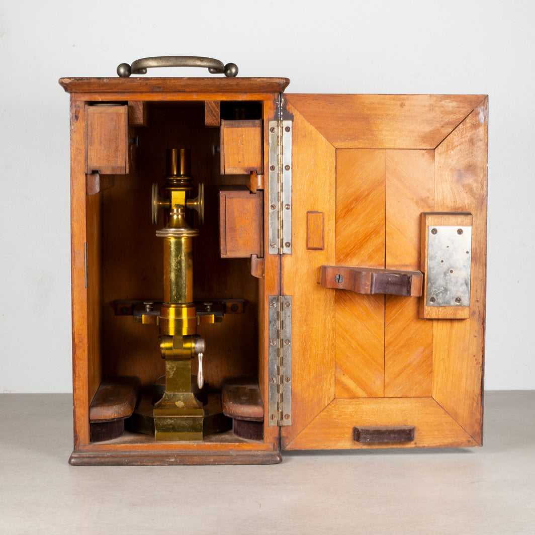 19th c. E. Leitz Wetzlar Brass Microscope and Case c.1892 | S16 Home