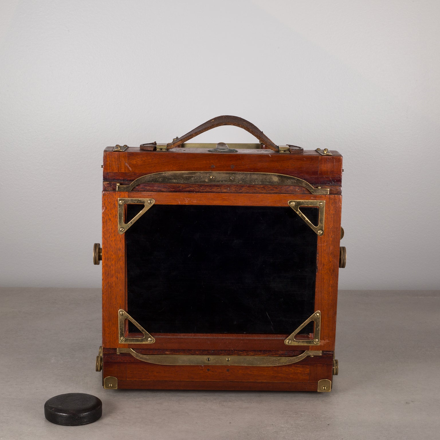 Antique Mahogany and Large Brass Folding Camera, circa 1890s | S16 Home
