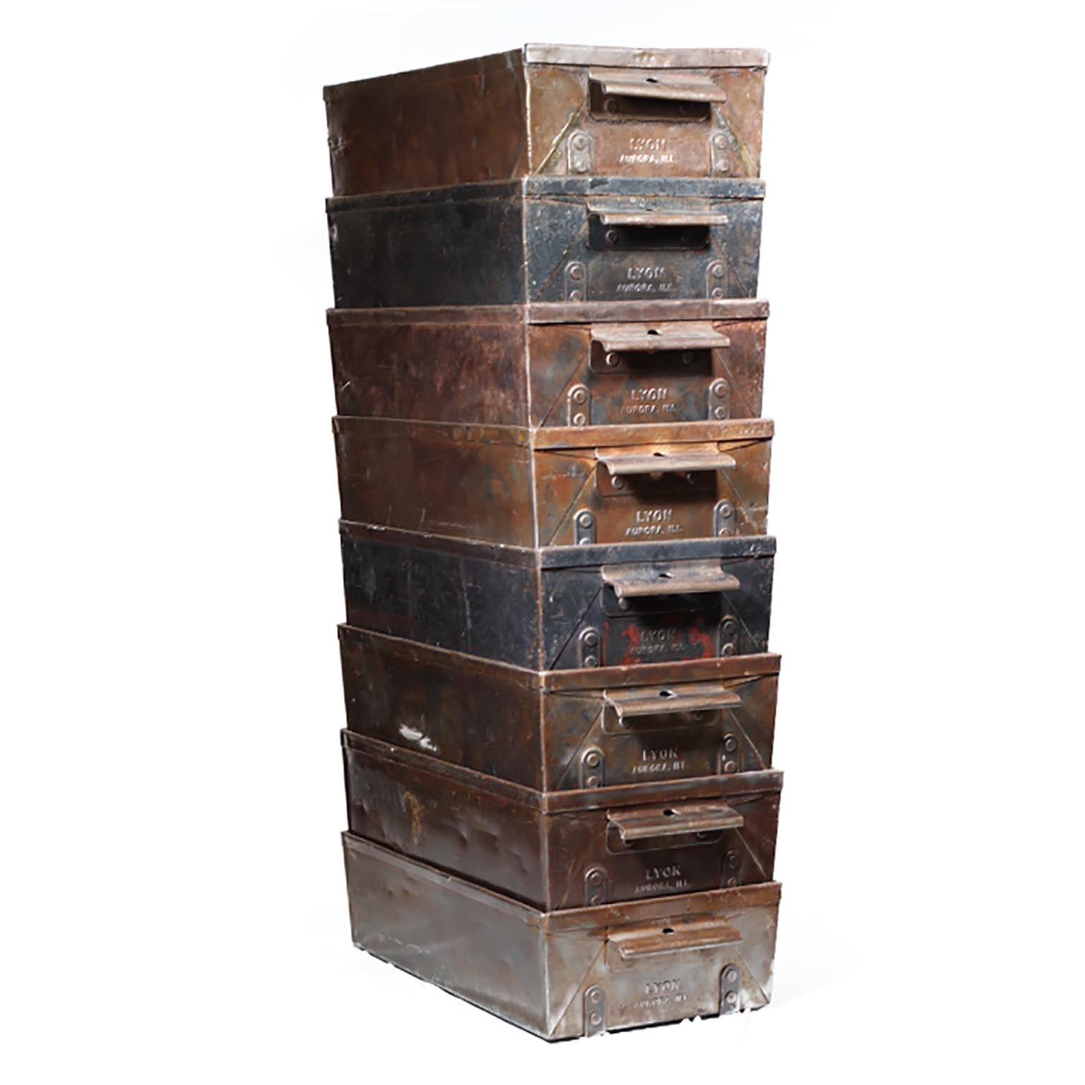 Antique Industrial Factory Lyon Steel Drawers c.1930 – S16 Home