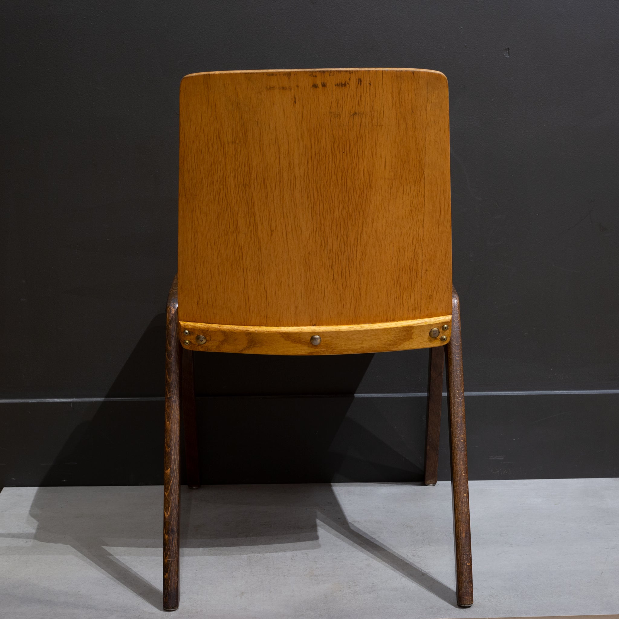 Mid-century Thonet Bicolored Stackable Schoolhouse Auditorium Chairs c ...