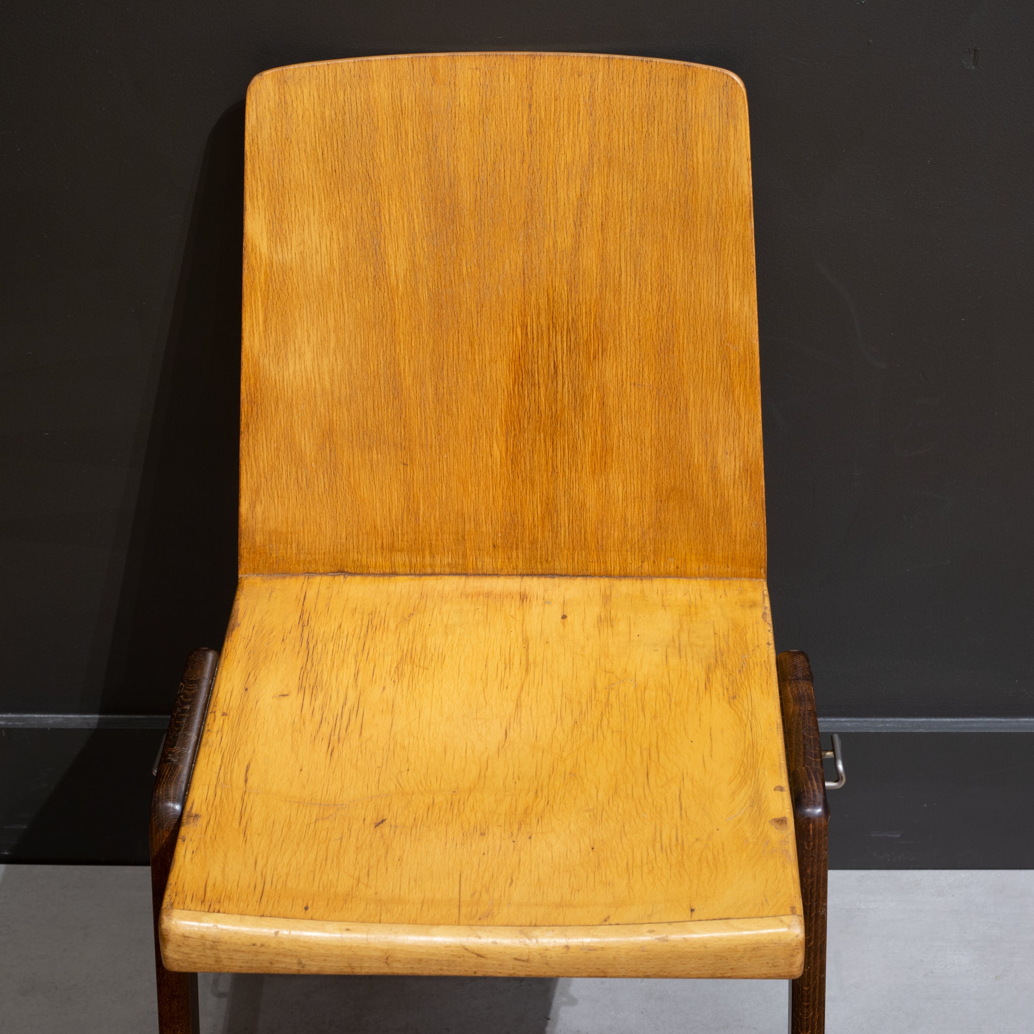 Mid-century Thonet Bicolored Stackable Schoolhouse Auditorium Chairs c ...
