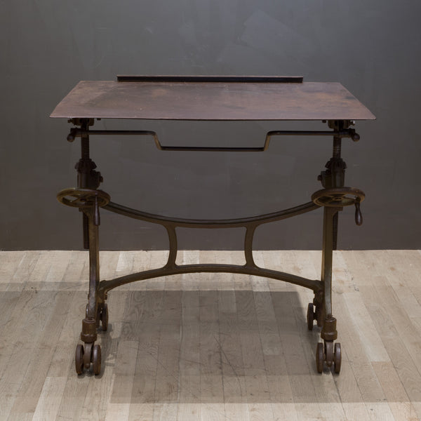 Antique Hamilton Cast Iron Printer's Drafting Table c.1909 | S16 Home