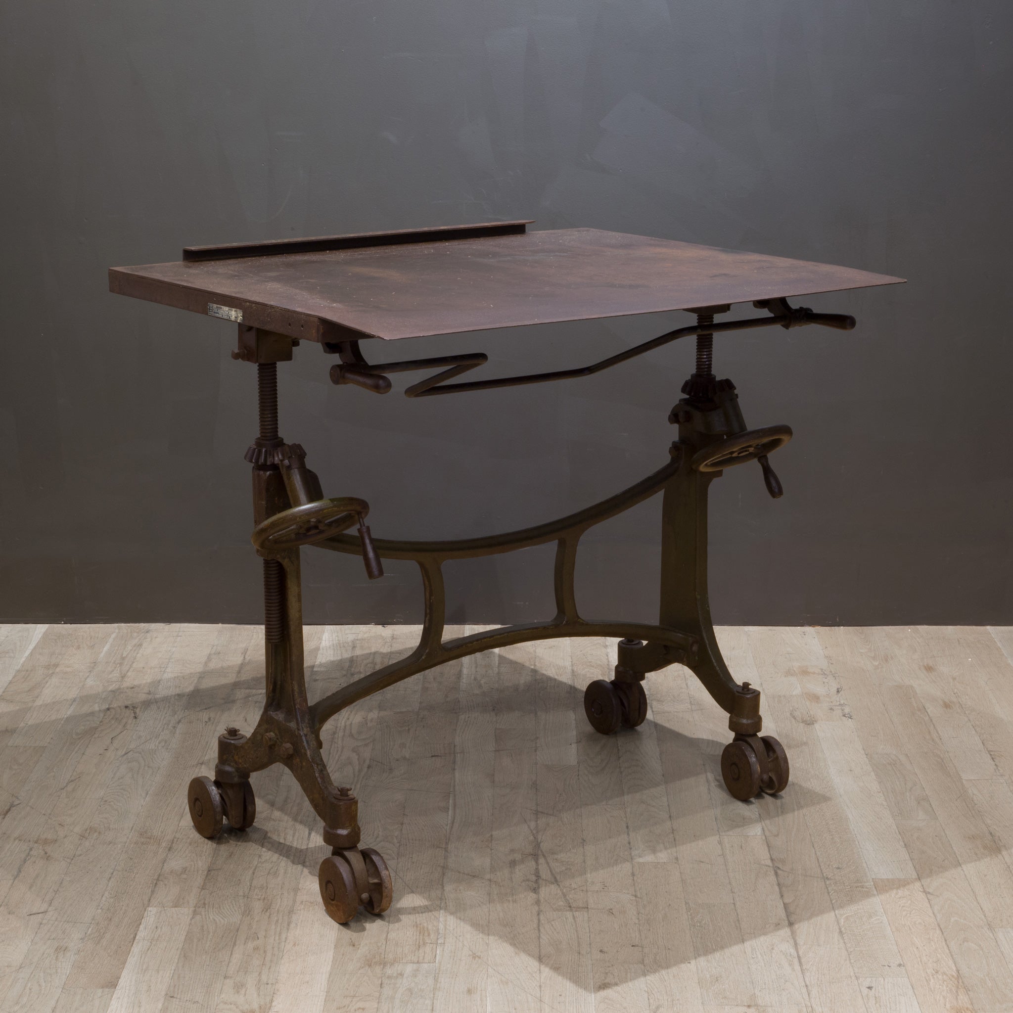 Antique Hamilton Cast Iron Printer's Drafting Table c.1909 | S16 Home