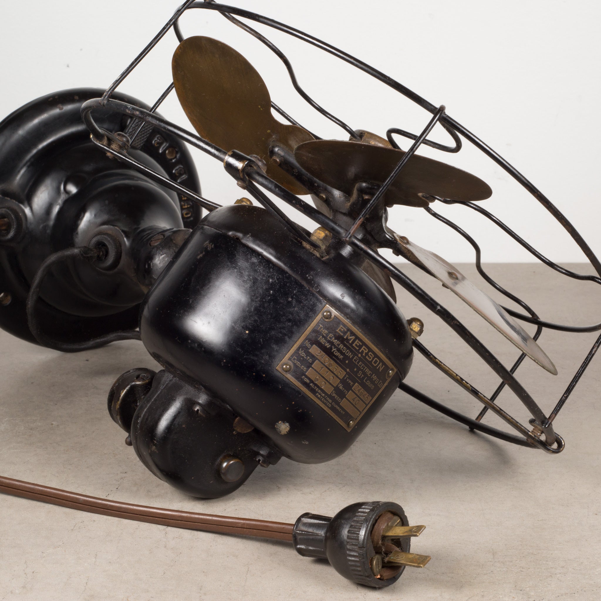 Vintage Cast Iron and Brass Emerson Electric Oscillating Fan c.1930 ...