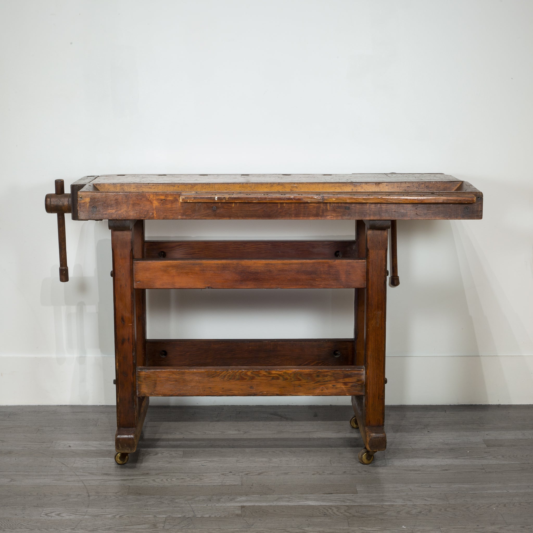 Antique Black Walnut and Douglas Fir American Carpenter's Workbench c ...