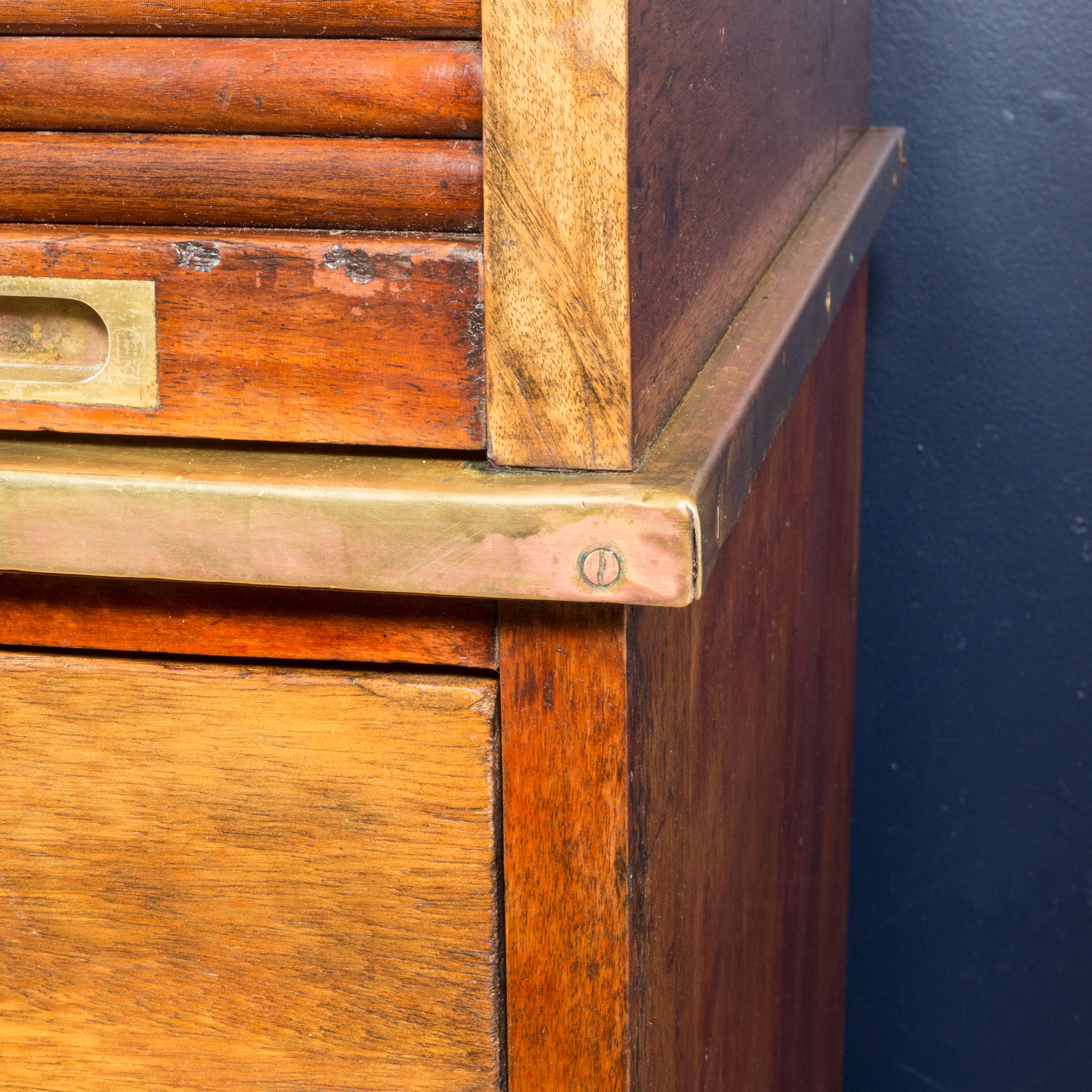 Antique Oak and Brass Rolltop" Desk c.1930 | S16 Home