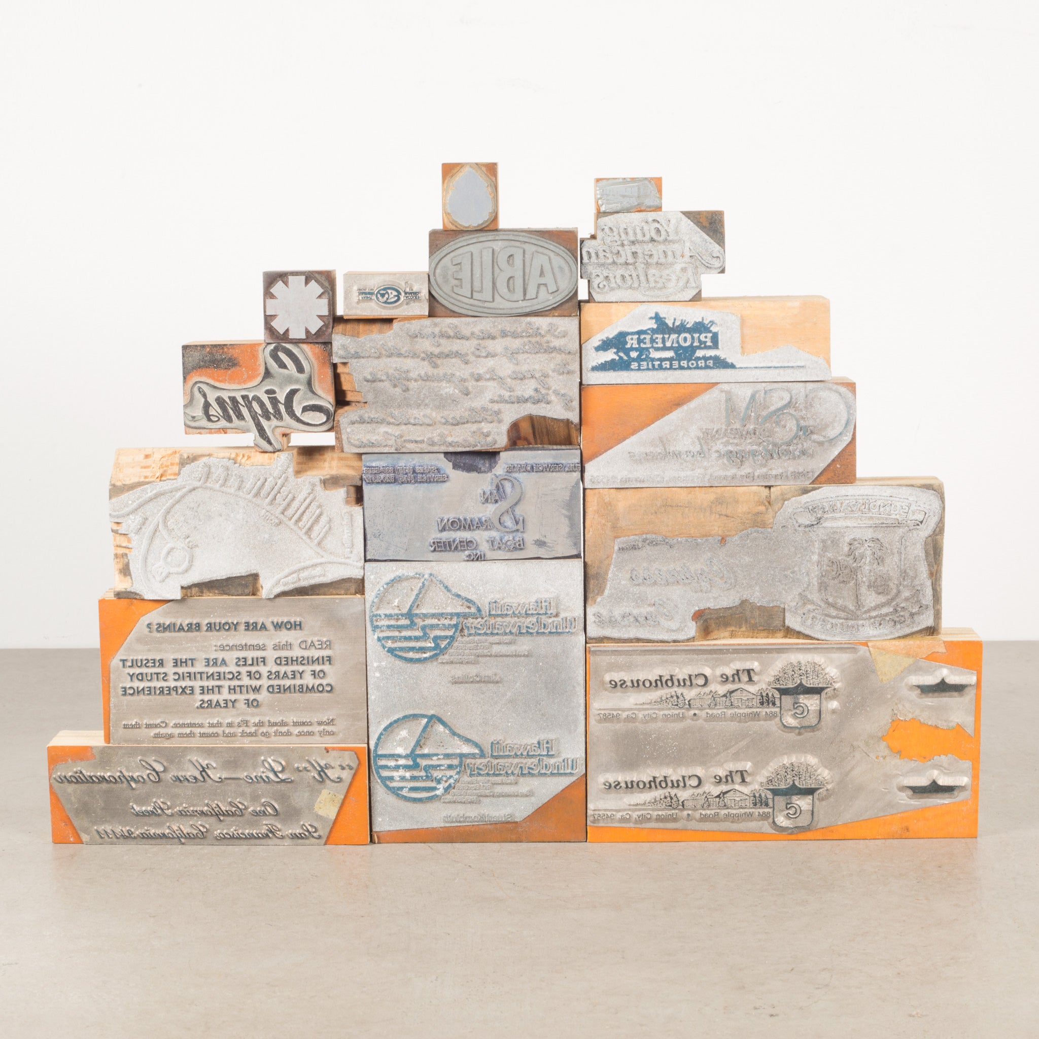 Collection of Typeset Advertising Print Blocks c.1940 | S16 Home