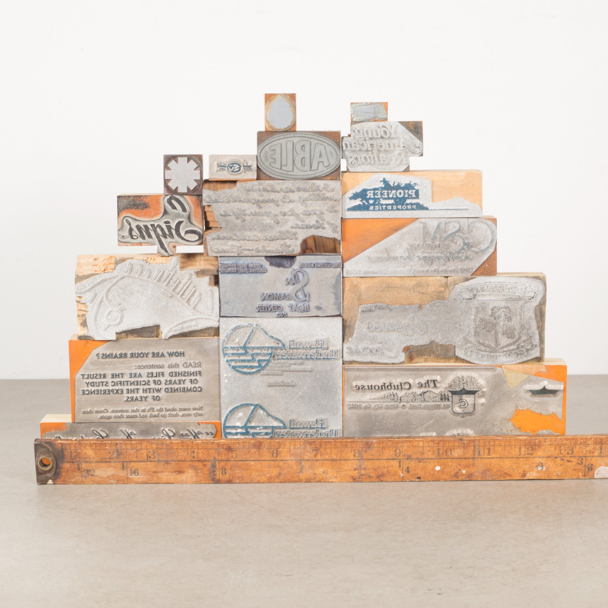 Collection of Typeset Advertising Print Blocks c.1940 | S16 Home