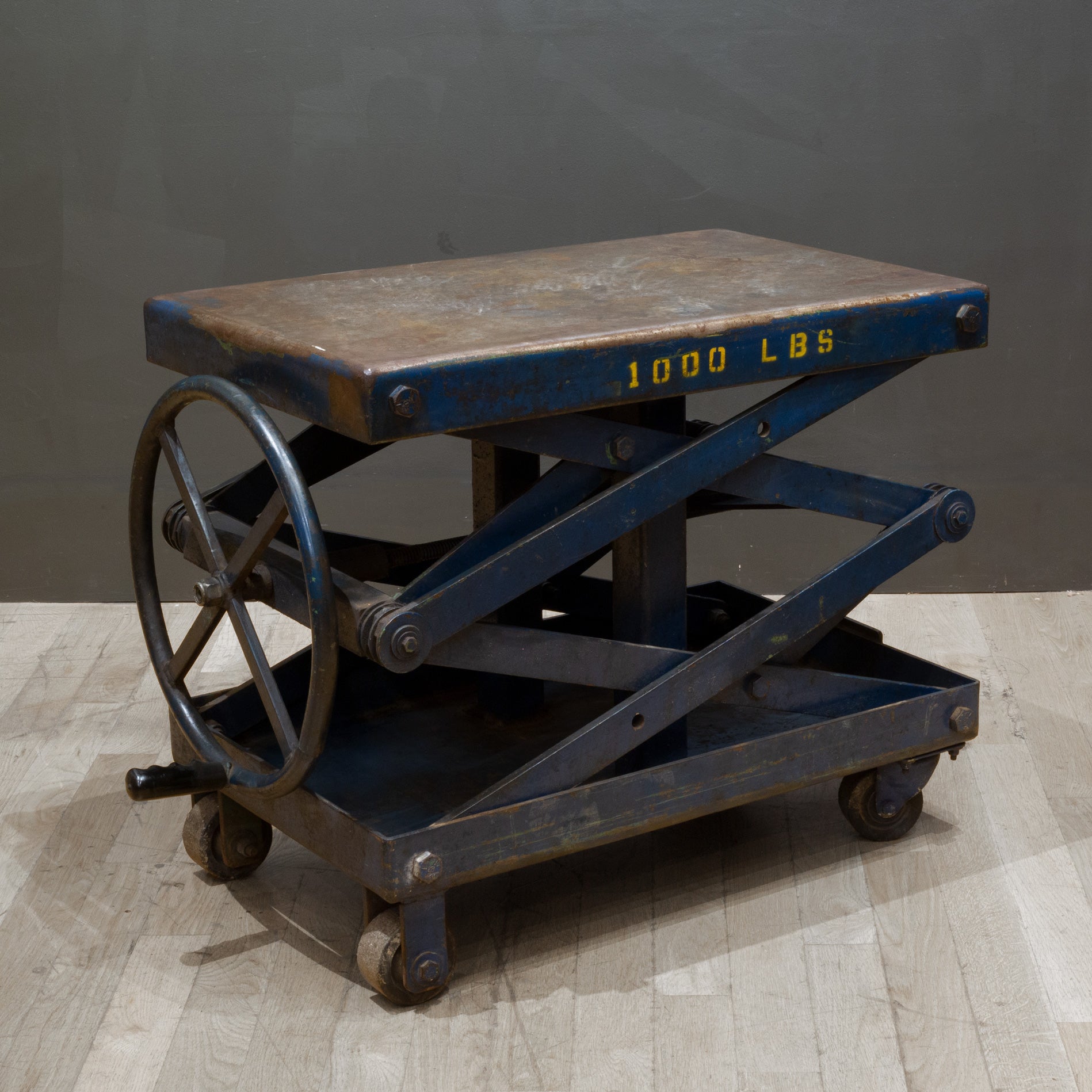Early 20th c. Factory Scissor Lift Table c.1940 | S16 Home