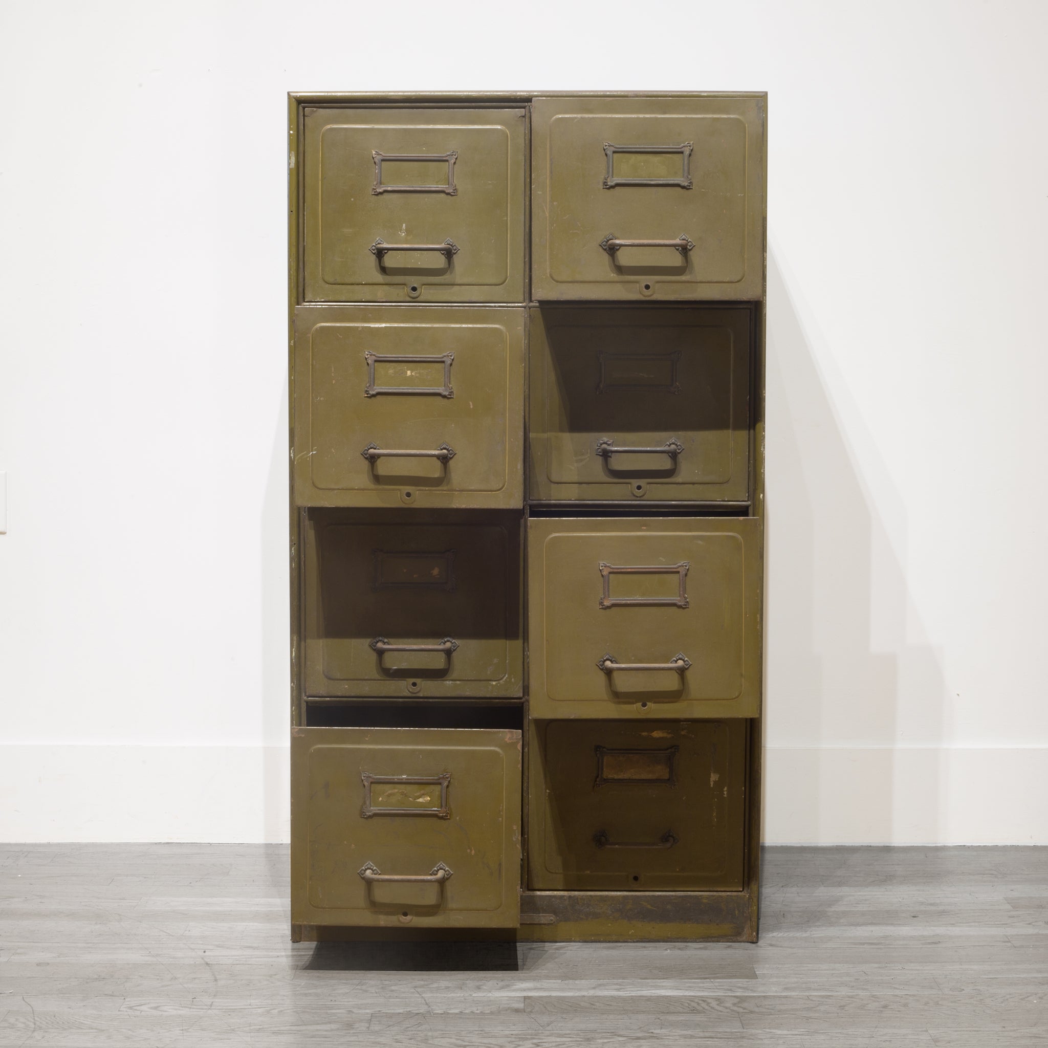 Army Green Metal Double File Cabinet c.1940 | S16 Home
