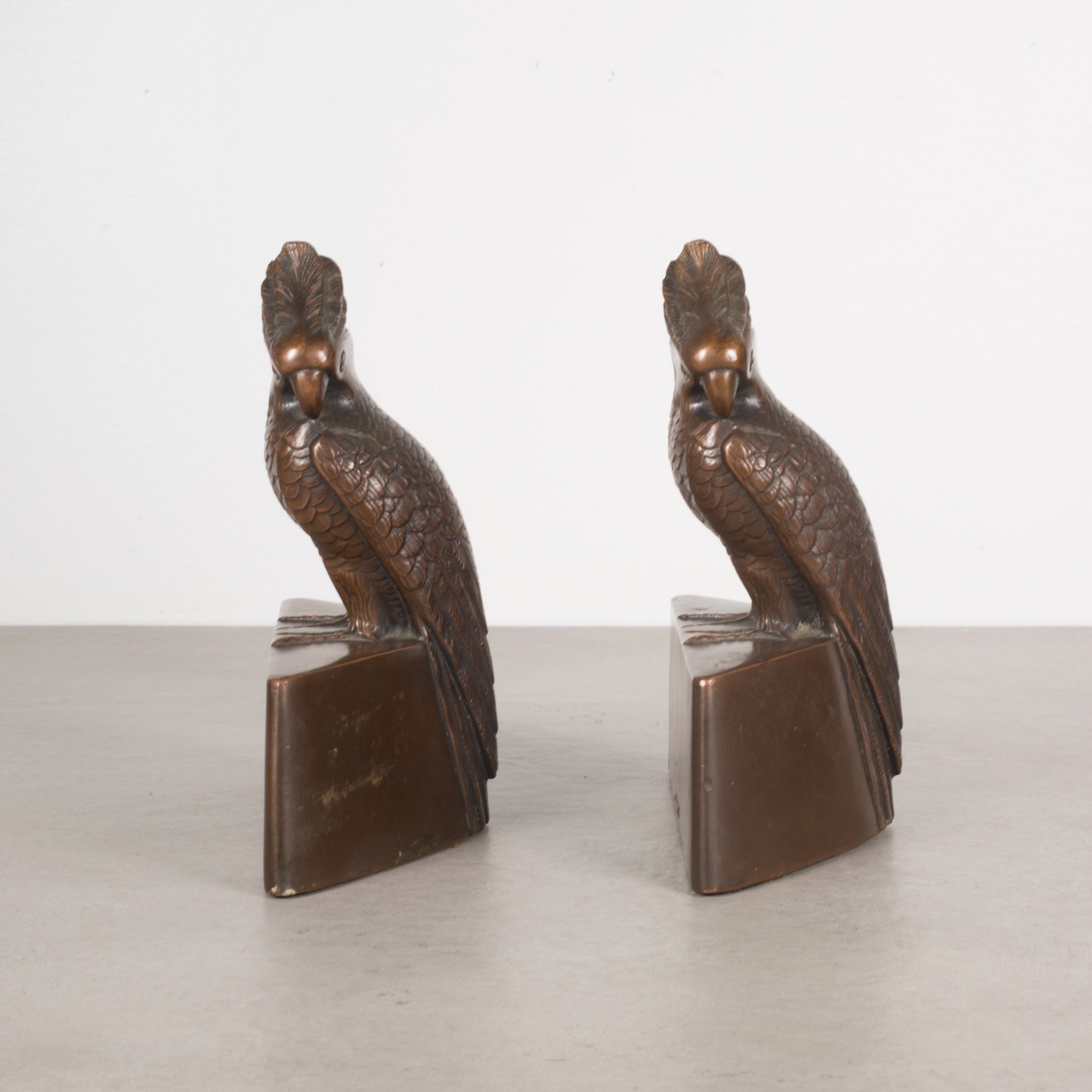 Rare Jennings Brothers Bronze Plated Parrot Bookends c.1920 | S16 Home