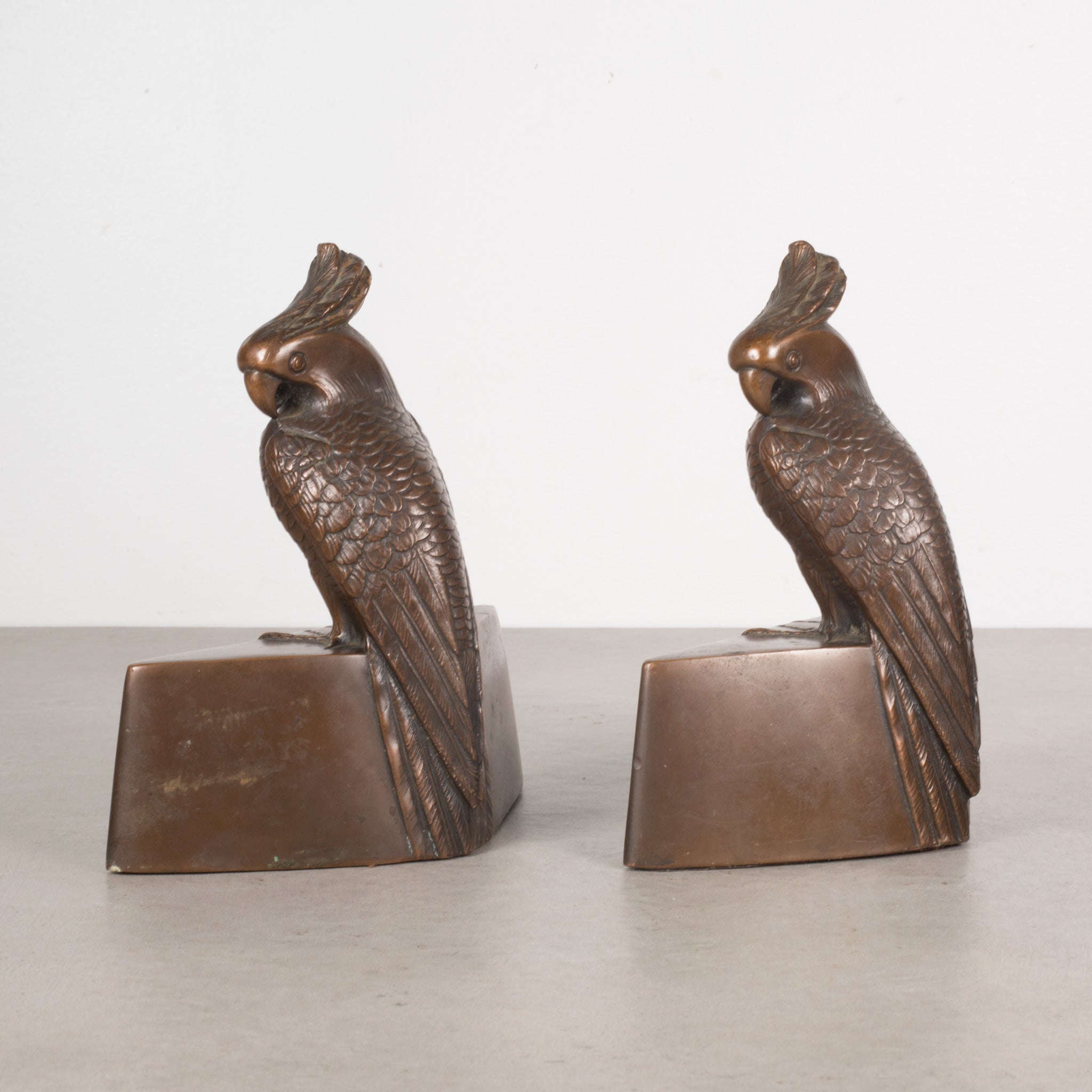 Rare Jennings Brothers Bronze Plated Parrot Bookends c.1920 | S16 Home