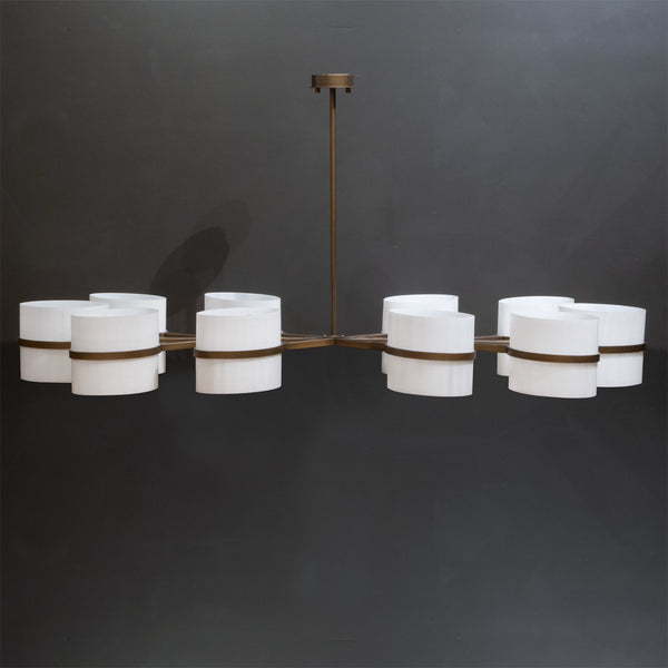 Large Custom Antique Brass 10 Canopy Light Fixture c.2018 | S16 Home