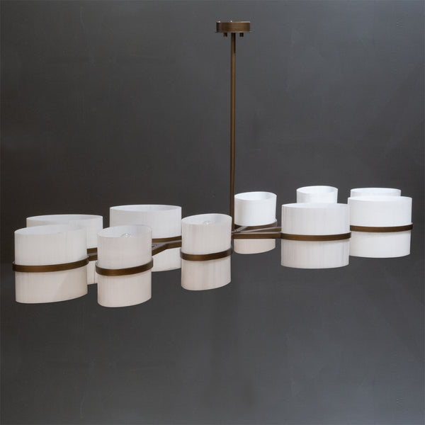 Large Custom Antique Brass 10 Canopy Light Fixture c.2018 | S16 Home