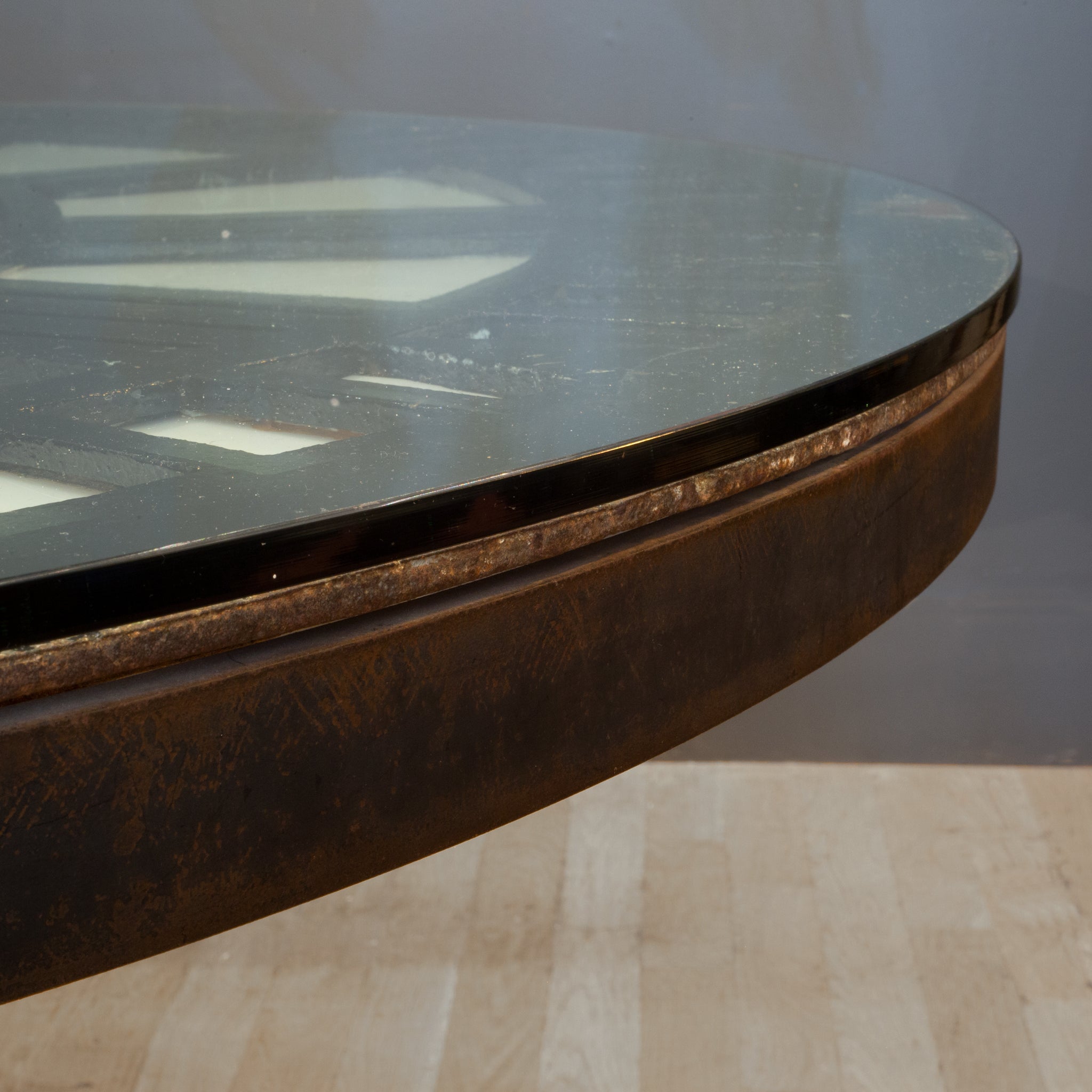 19th c. Clock Face Custom Iron Dining Table c.1800s | S16 Home