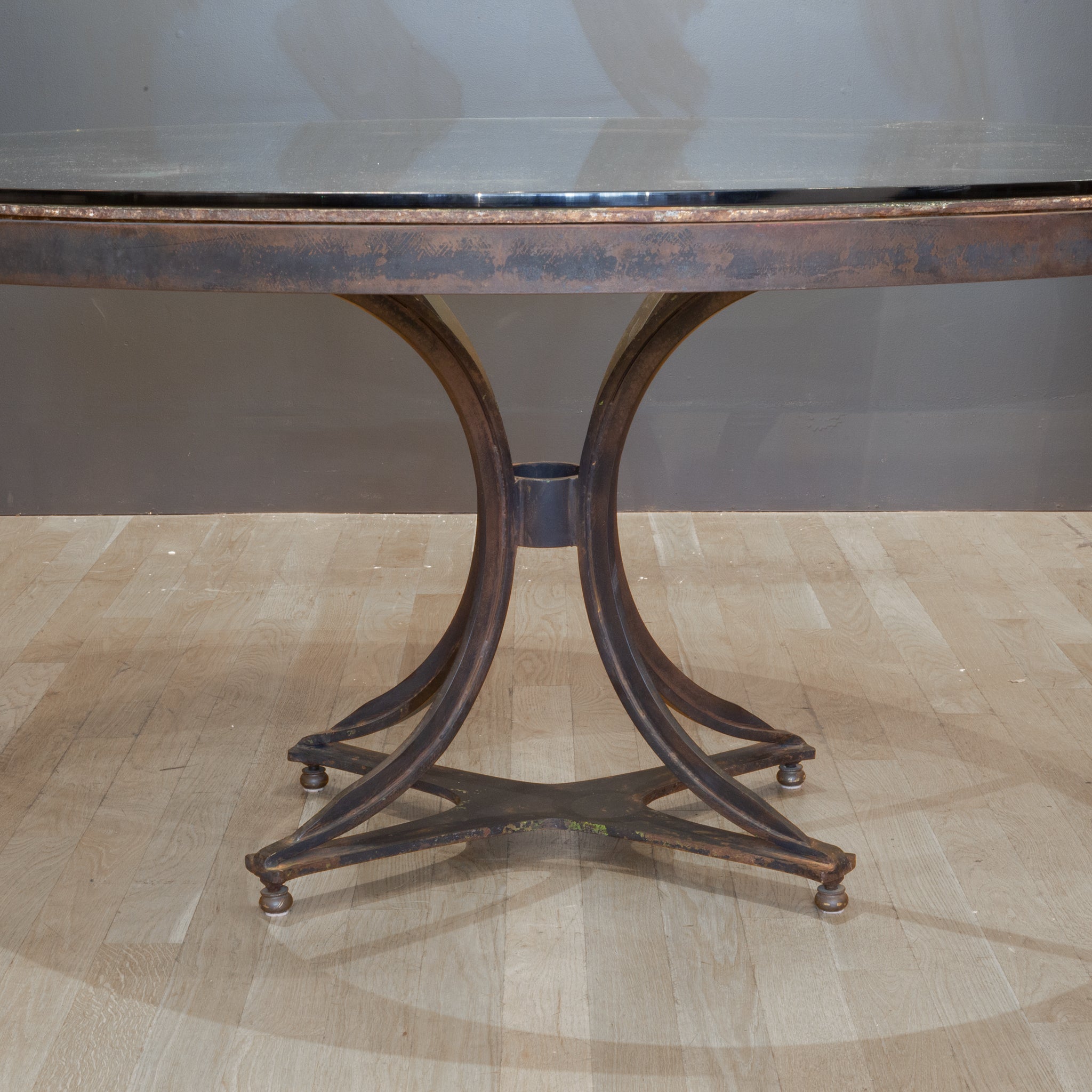 19th c. Clock Face Custom Iron Dining Table c.1800s | S16 Home