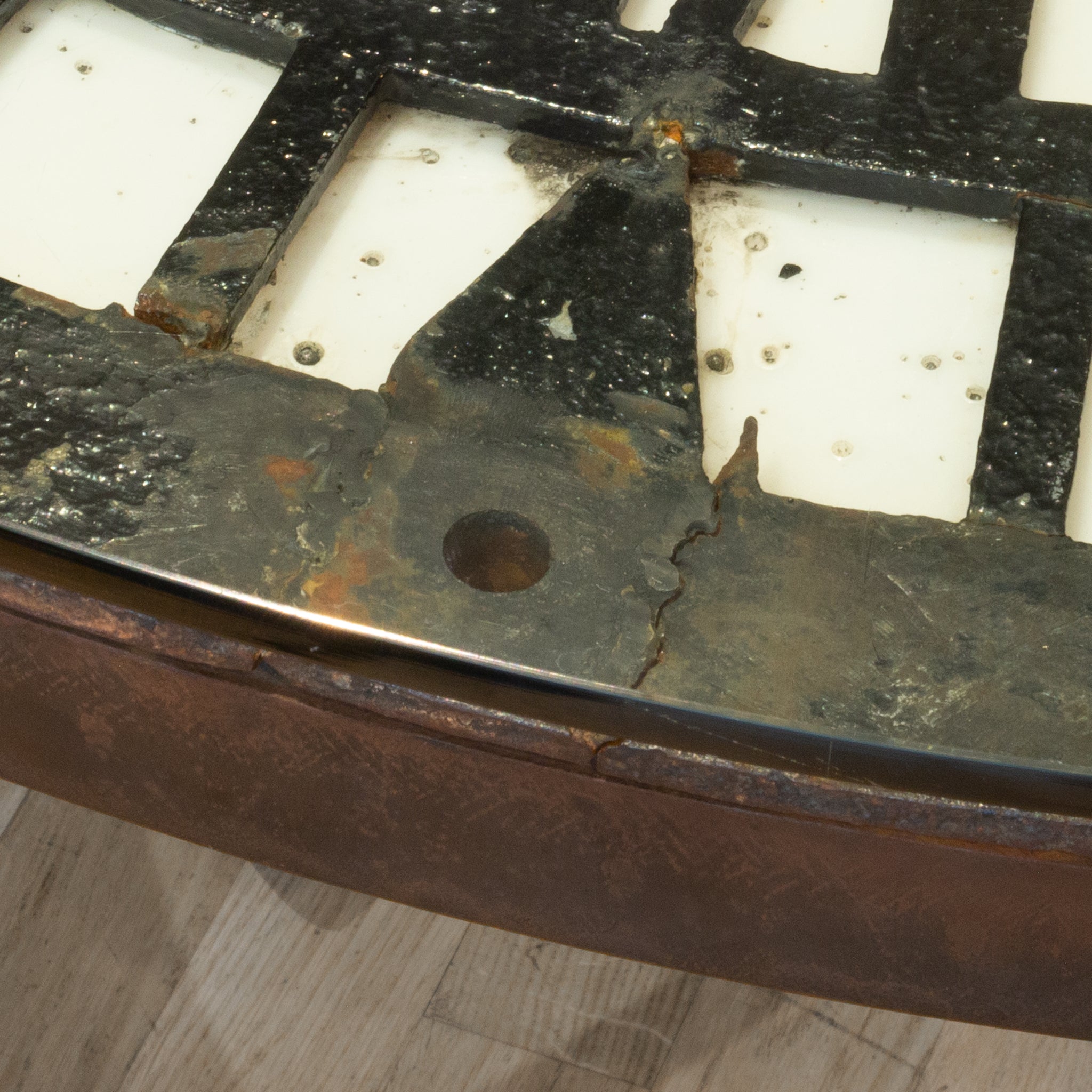 19th c. Clock Face Custom Iron Dining Table c.1800s | S16 Home