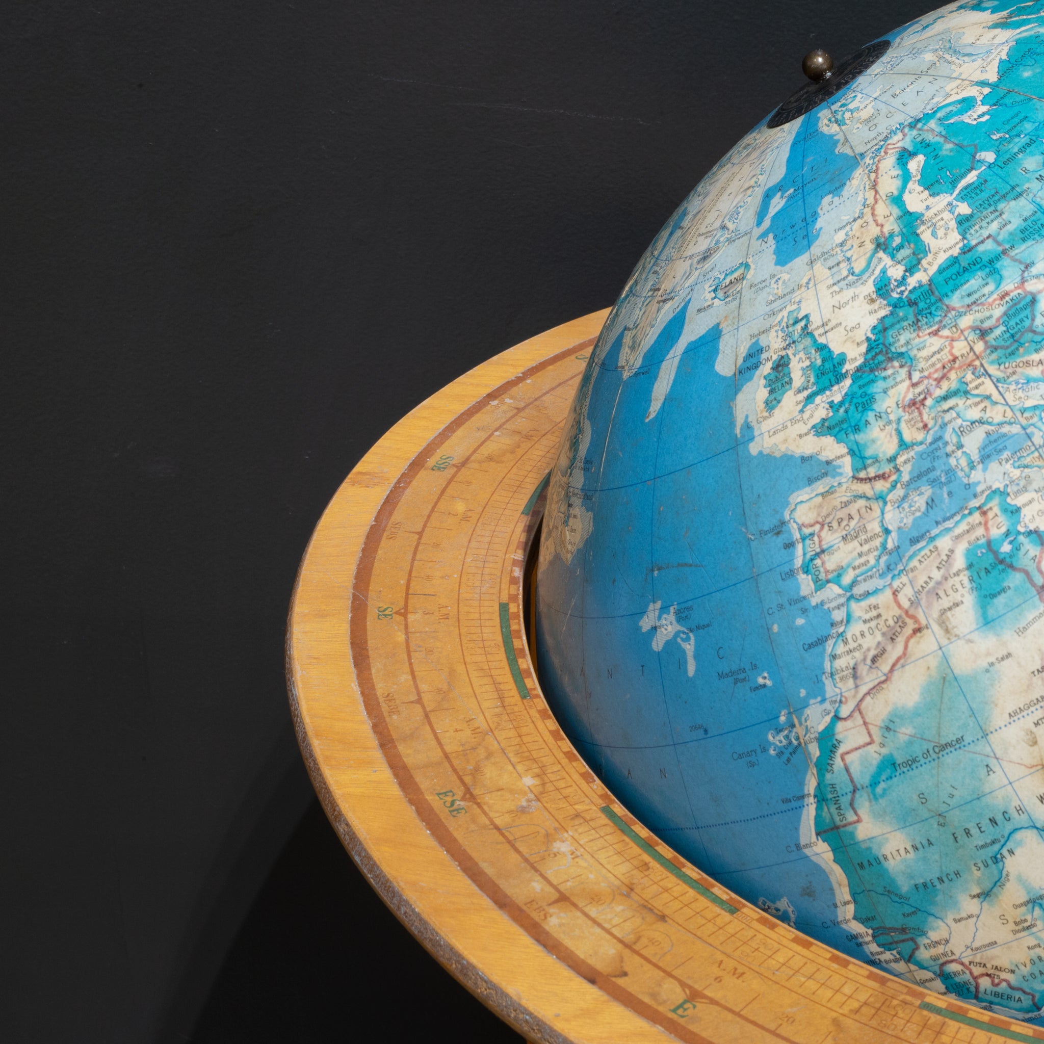 Mid-century Denoyer-Geppert Globe on Wooden Stand by c.1960 | S16 Home