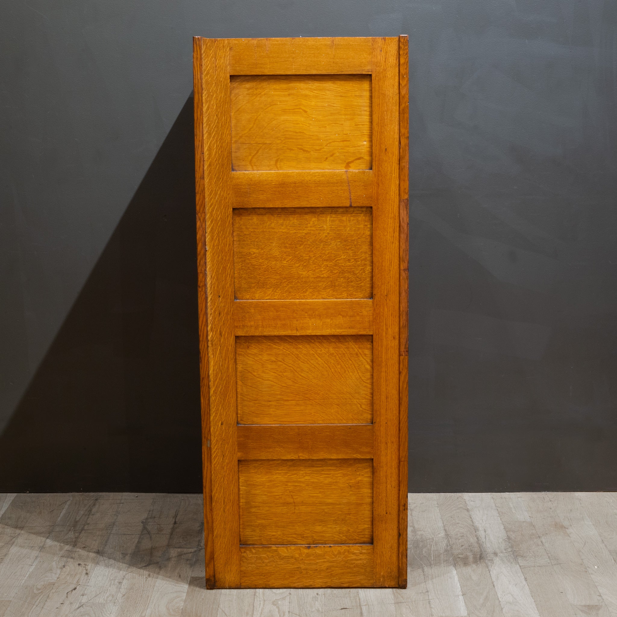Antique Four Drawer Oak and Brass File Cabinet c.1930 | S16 Home