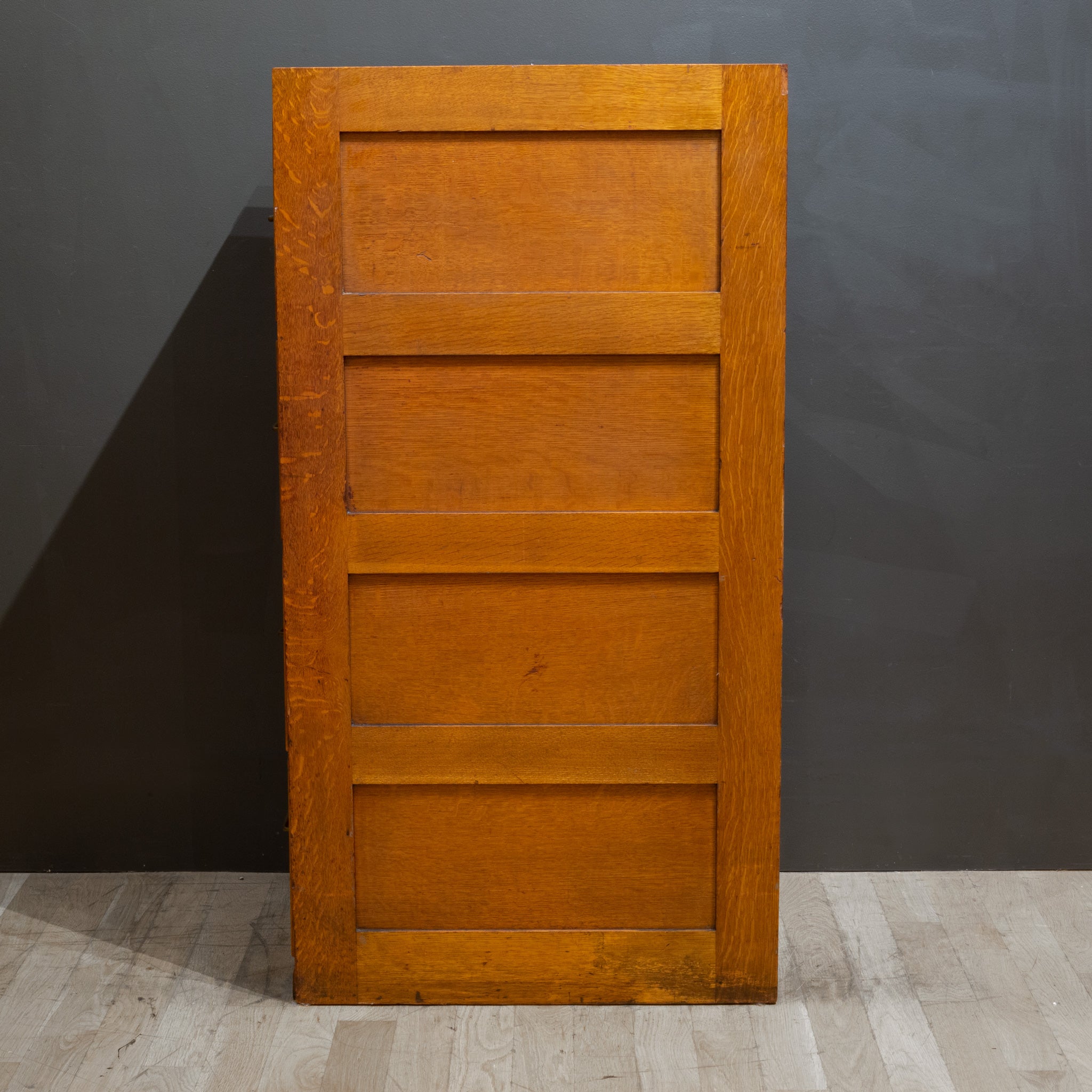 Antique Four Drawer Oak and Brass File Cabinet c.1930 | S16 Home