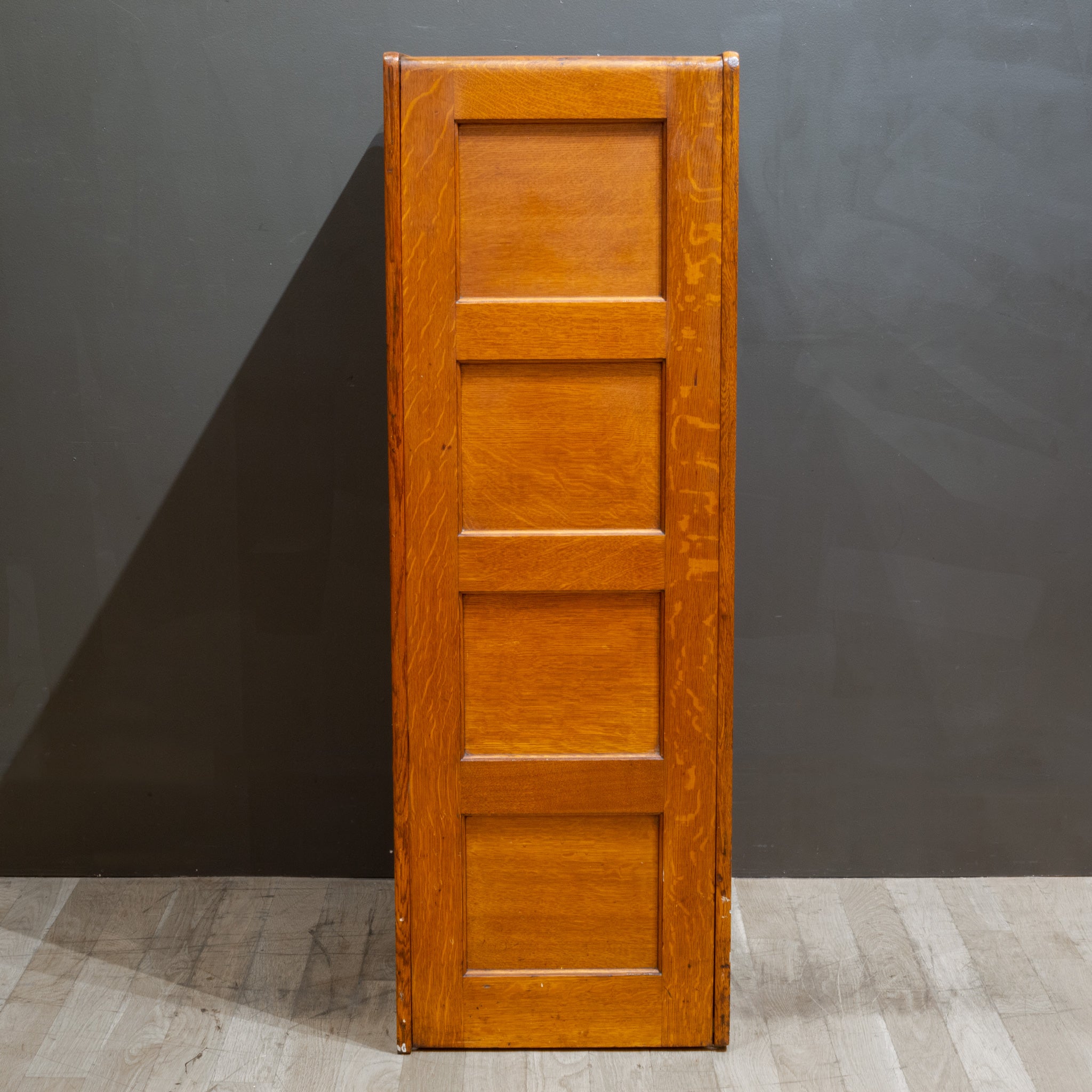 Antique Five Drawer Oak and Brass File Cabinet c.1930 | S16 Home
