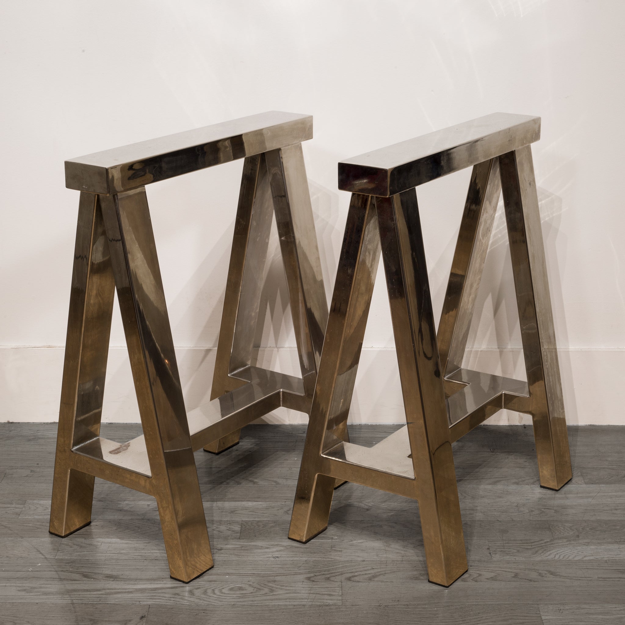 Antique Tudor Oak and Steel Ship Hatch Desk with Polished Nickel ...