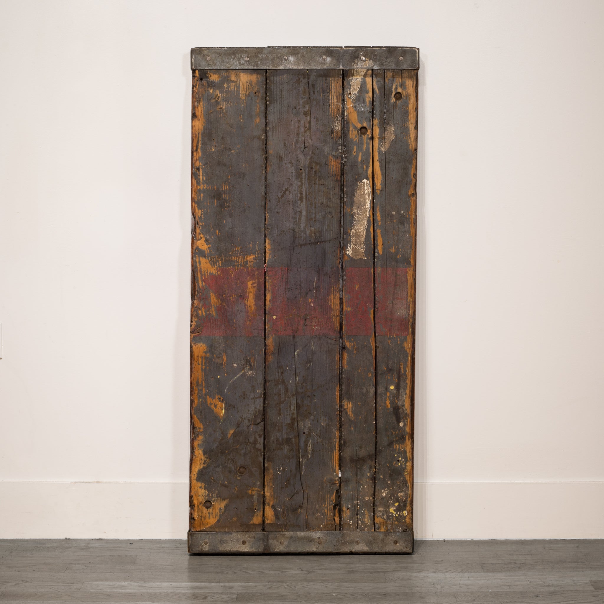 Antique Tudor Oak and Steel Ship Hatch Desk with Polished Nickel ...