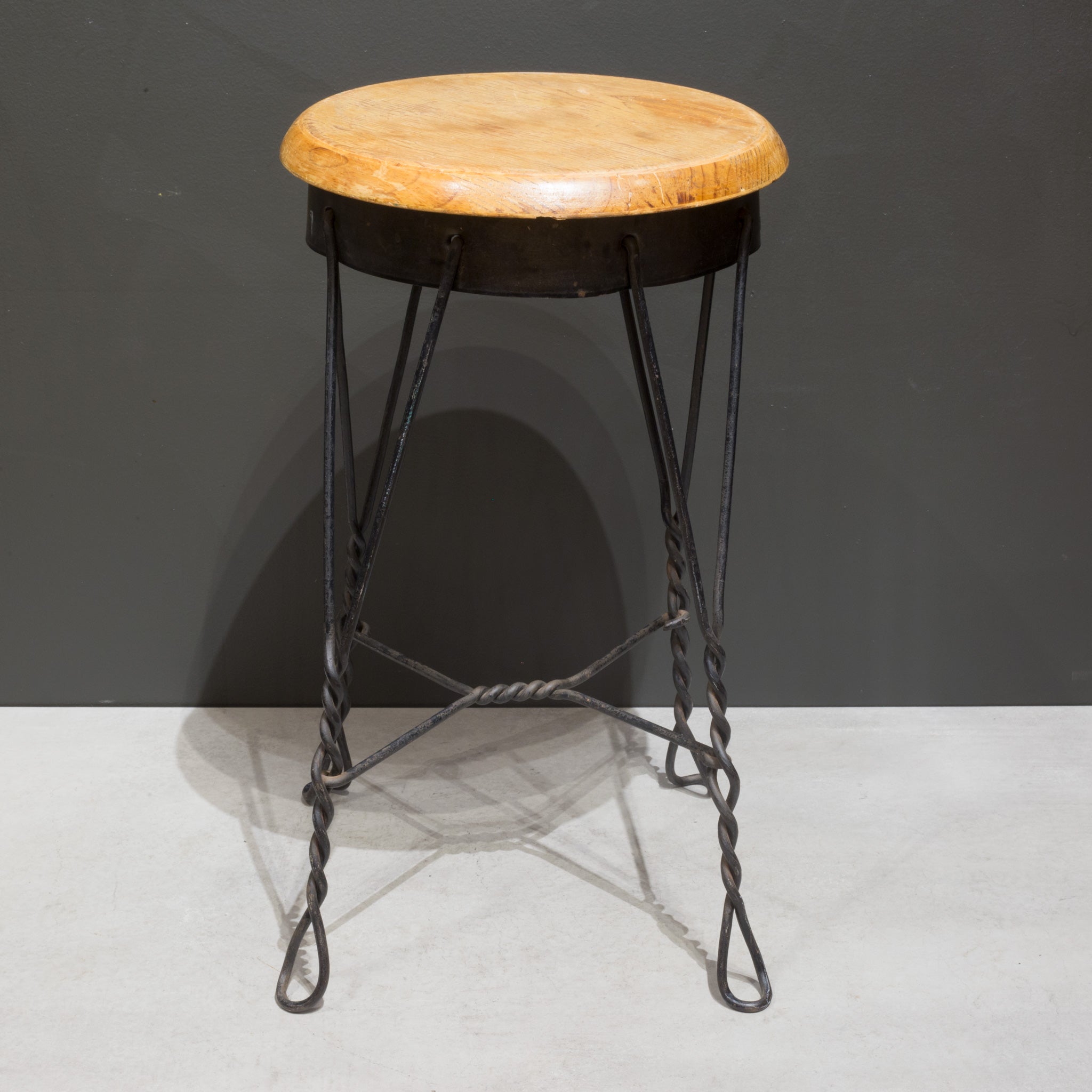 Early 20th c. Twisted Wire Fixed Small Stool c.1940 | S16 Home