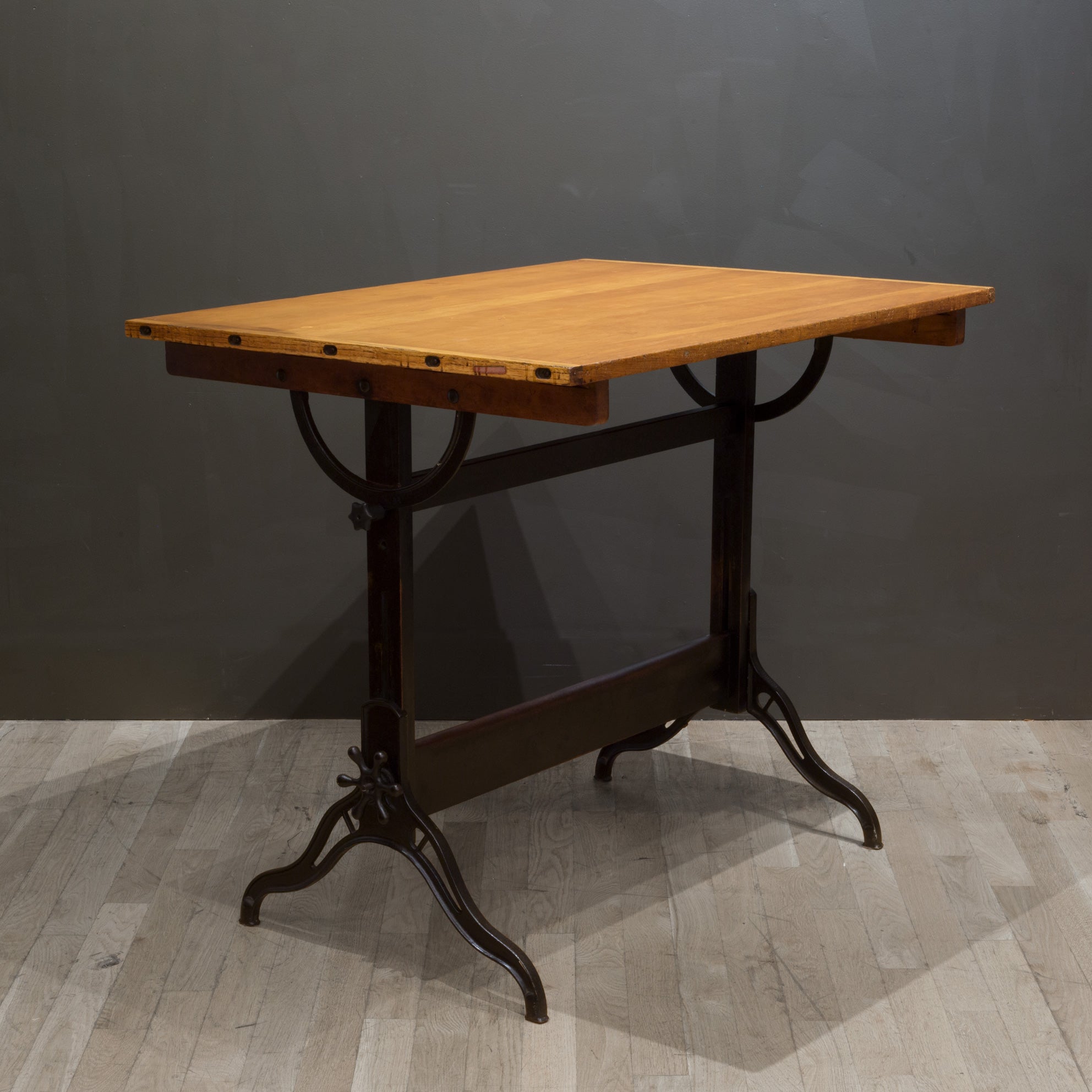 Antique Hamilton Wood and Cast Iron Drafting Table c.1930 | S16 Home