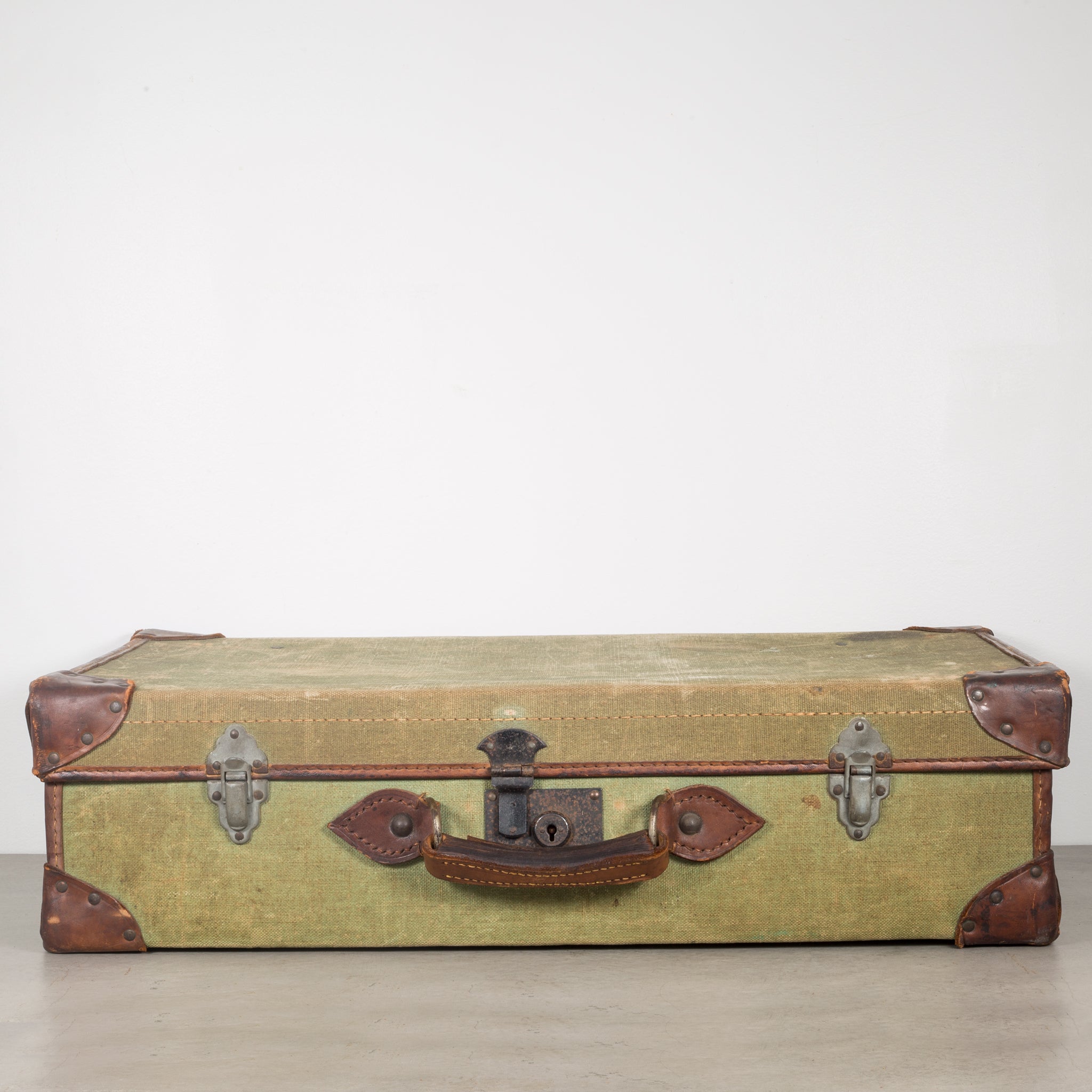 Leather/Canvas English Suitcase c.1944 | S16 Home
