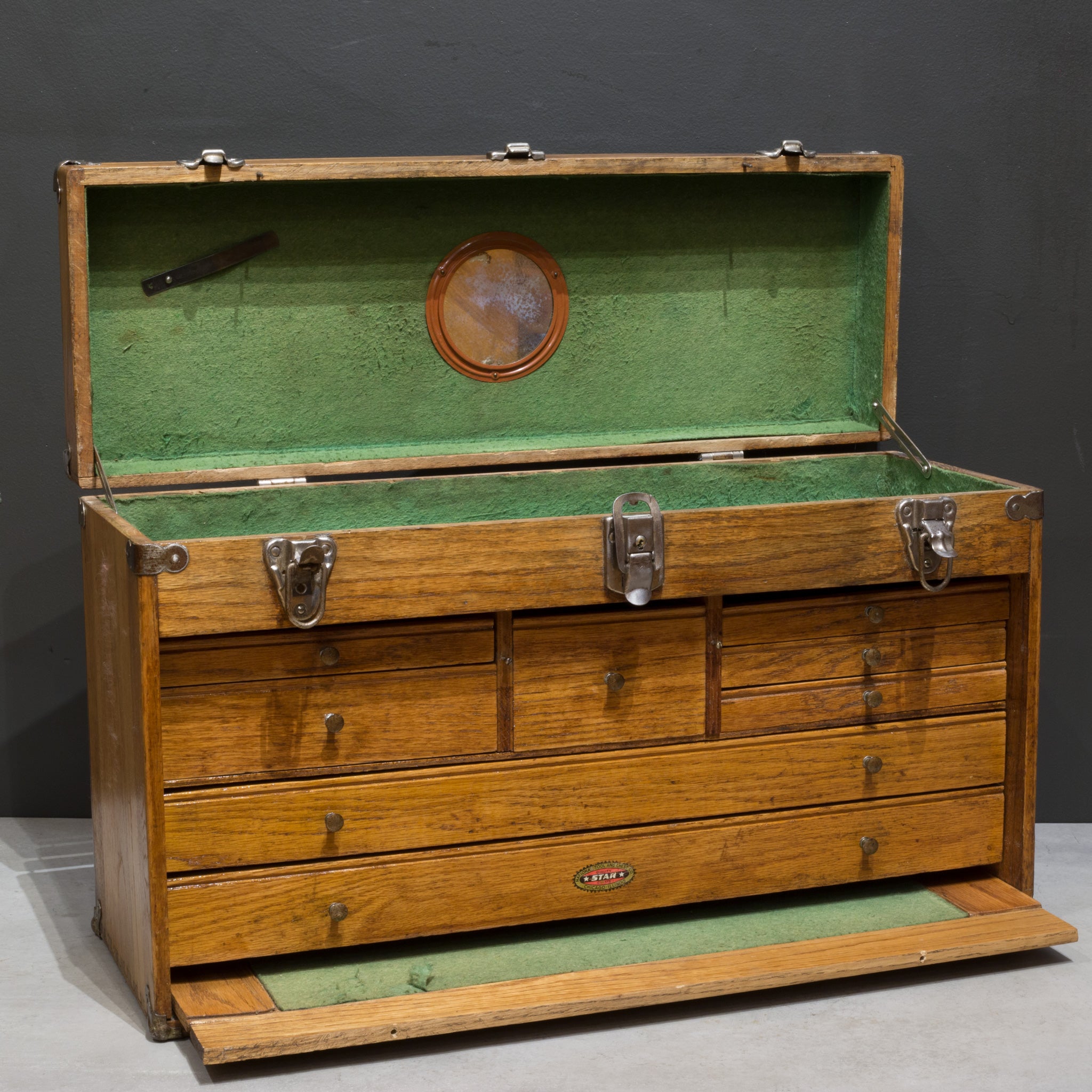Antique Eight Drawer Oak Machinist's Chest c.1940 | S16 Home