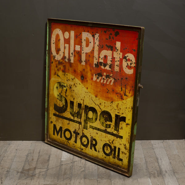 Vintage Double Sided Metal Motor Oil Sign c.1930 | S16 Home