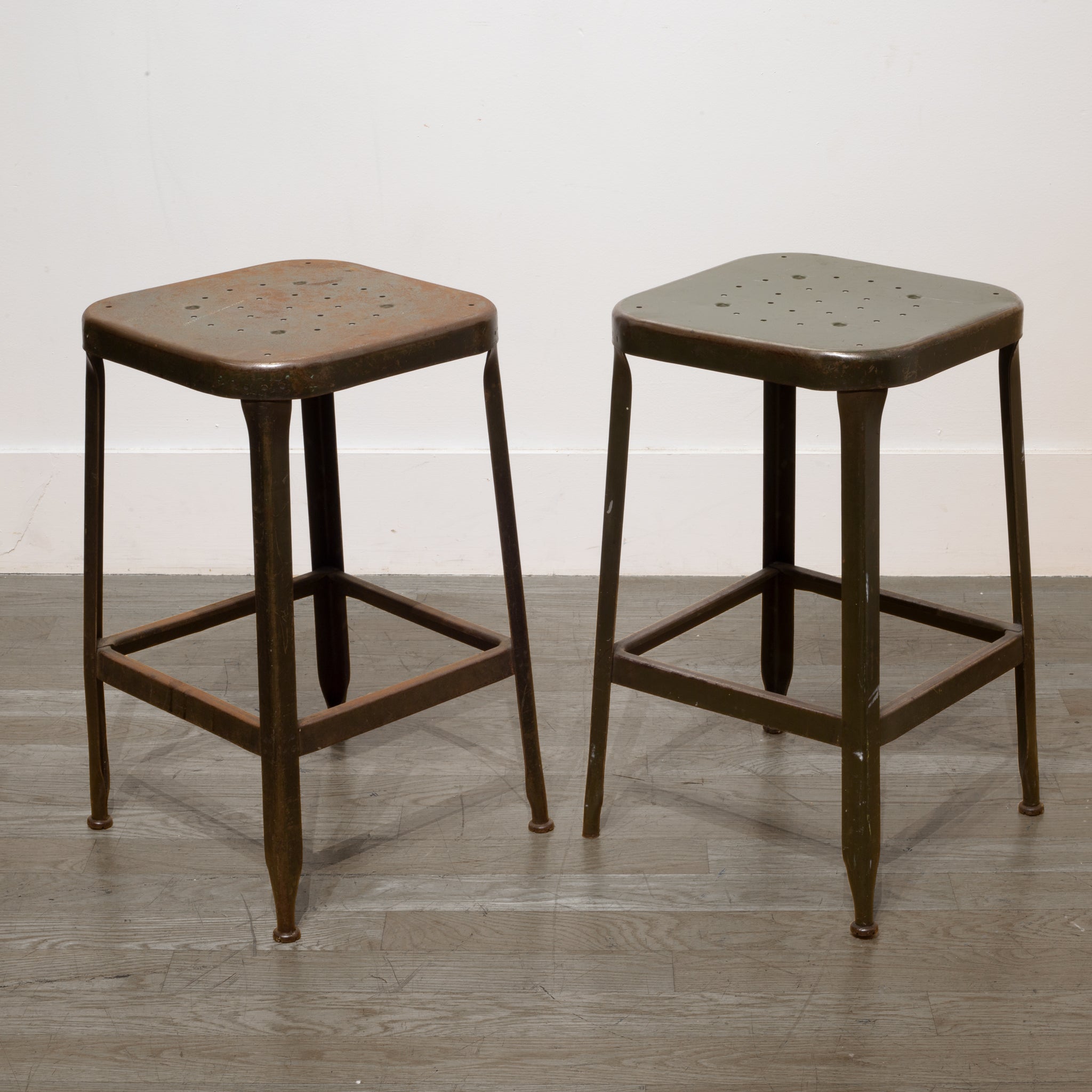 Pressed and Folded Steel Factory Stools c.1950s | S16 Home