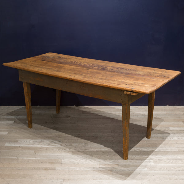 Mid 19th c. Primitive Two Plank Scrubbed Farmhouse Table c.1850 | S16 Home