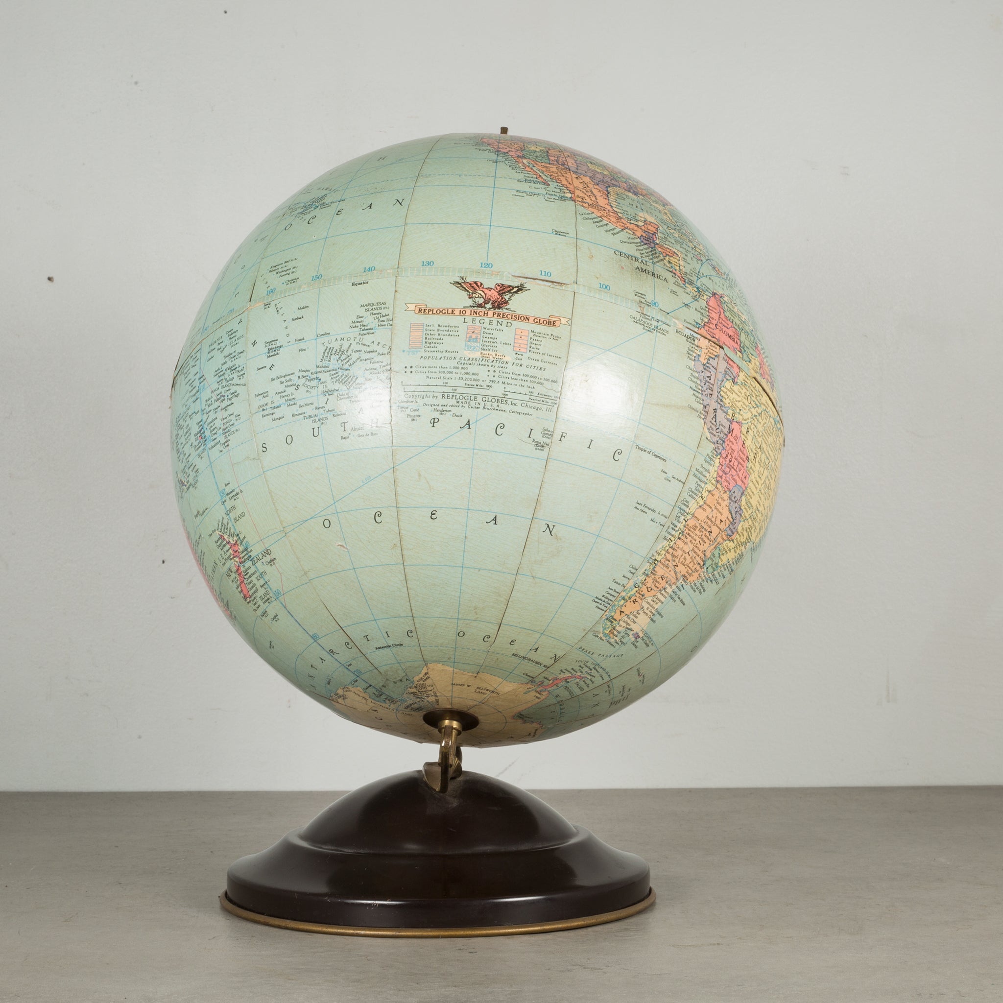 Antique Replogle 10" Standard Globe c.1949 | S16 Home