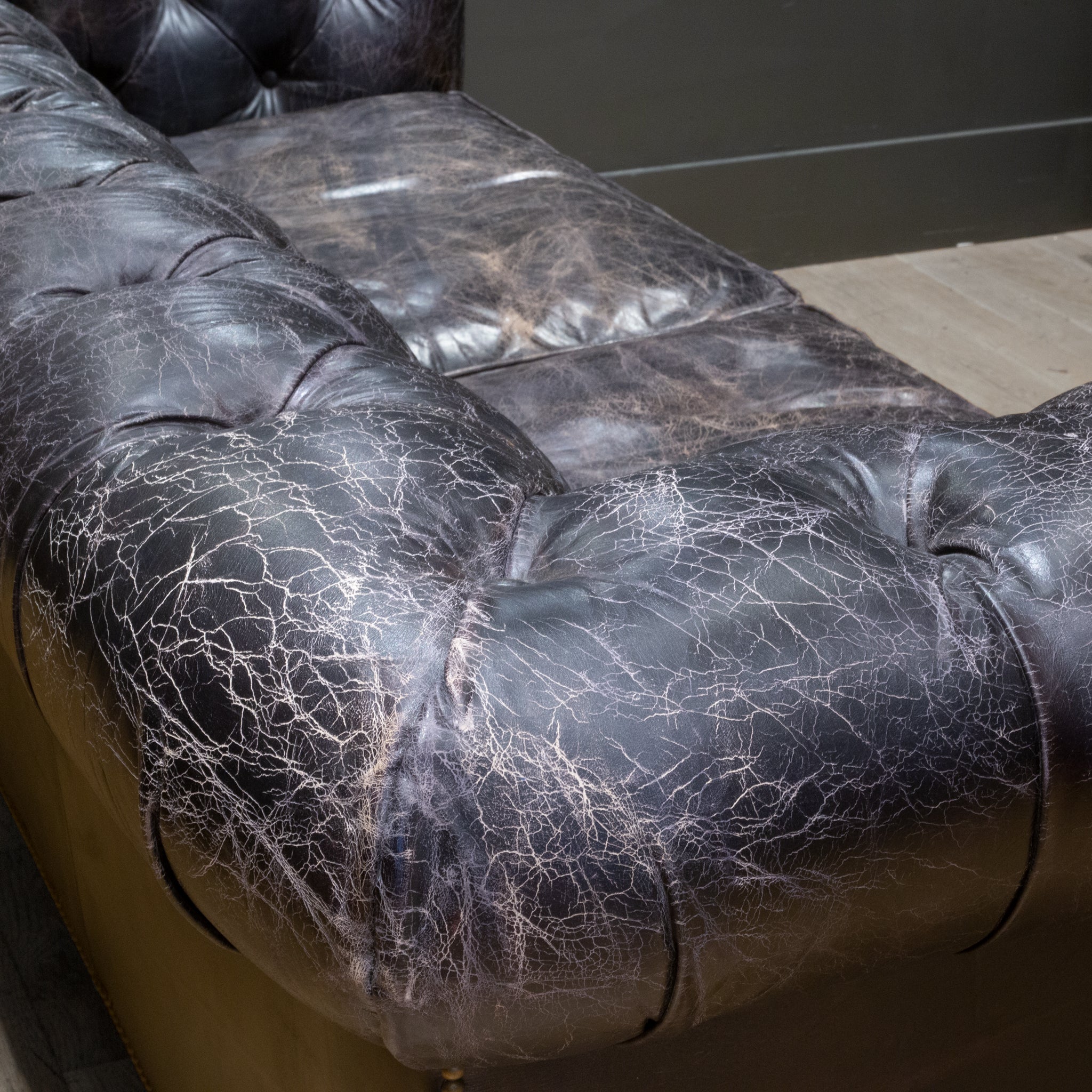 Timothy Oulton Feather Sofa in Old Saddle Black Leather | S16 Home