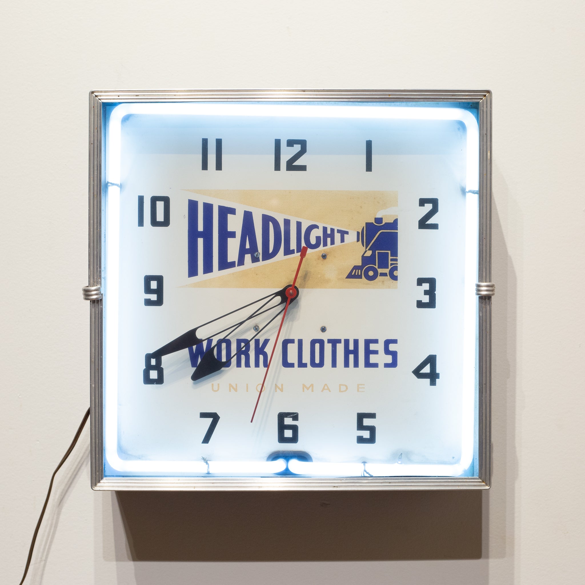 Headlight Work Clothes Neon Wall Clock c. 1949 | S16 Home