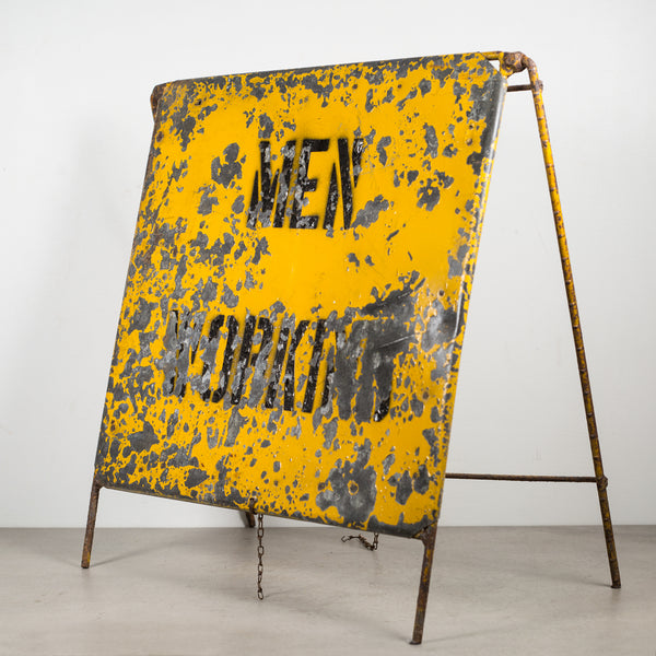 Distressed A Frame Metal "Men Working" Road Sign c.1930 | S16 Home